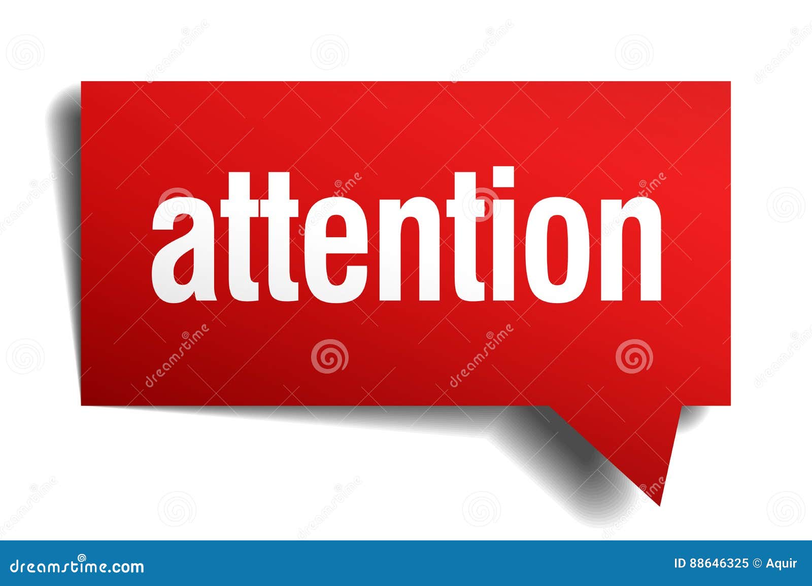 Attention Red Paper Speech Bubble Stock Vector - Illustration of area ...