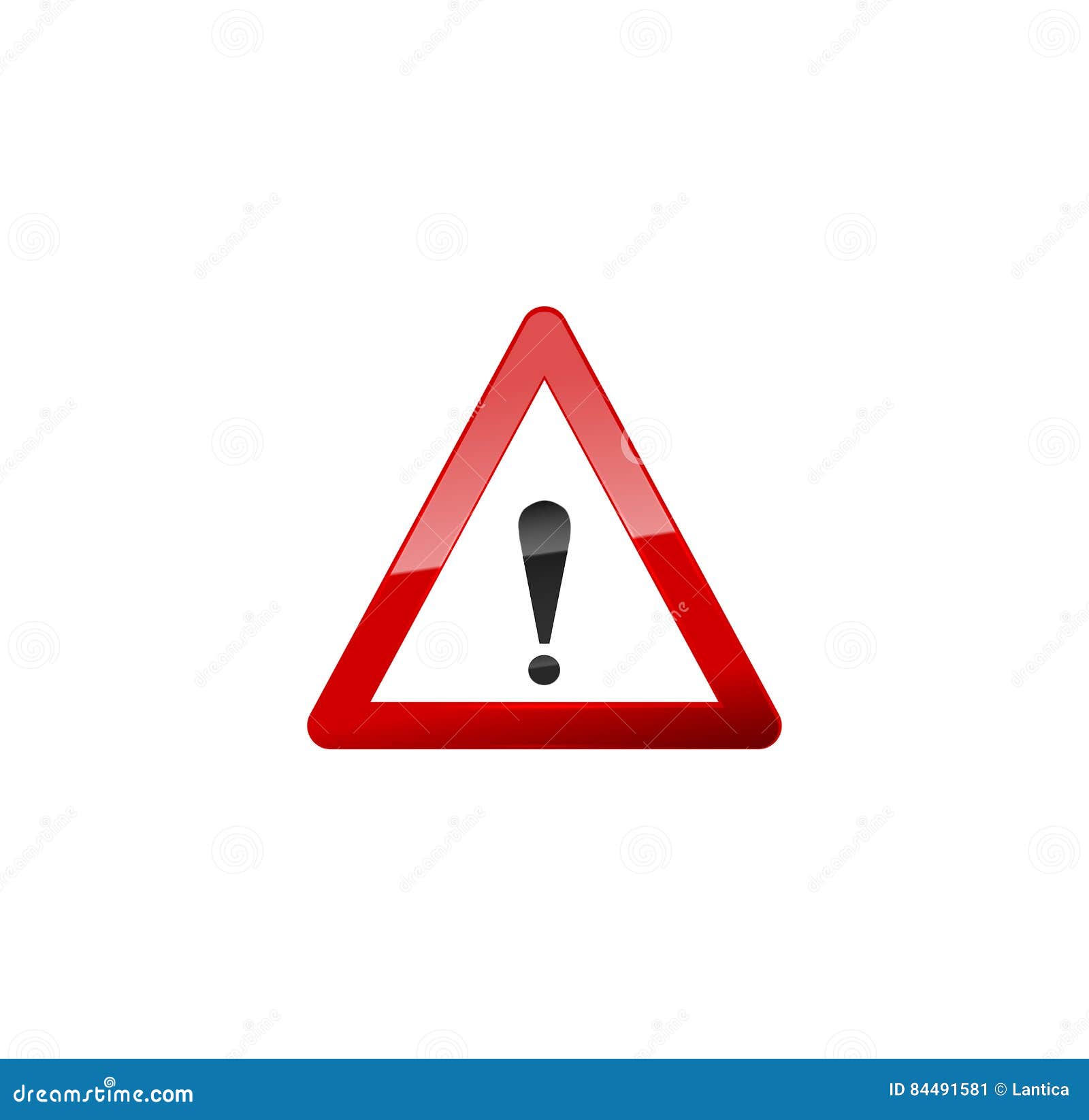 Attention Red Sign, Icon on White. Stock Vector - Illustration of ...