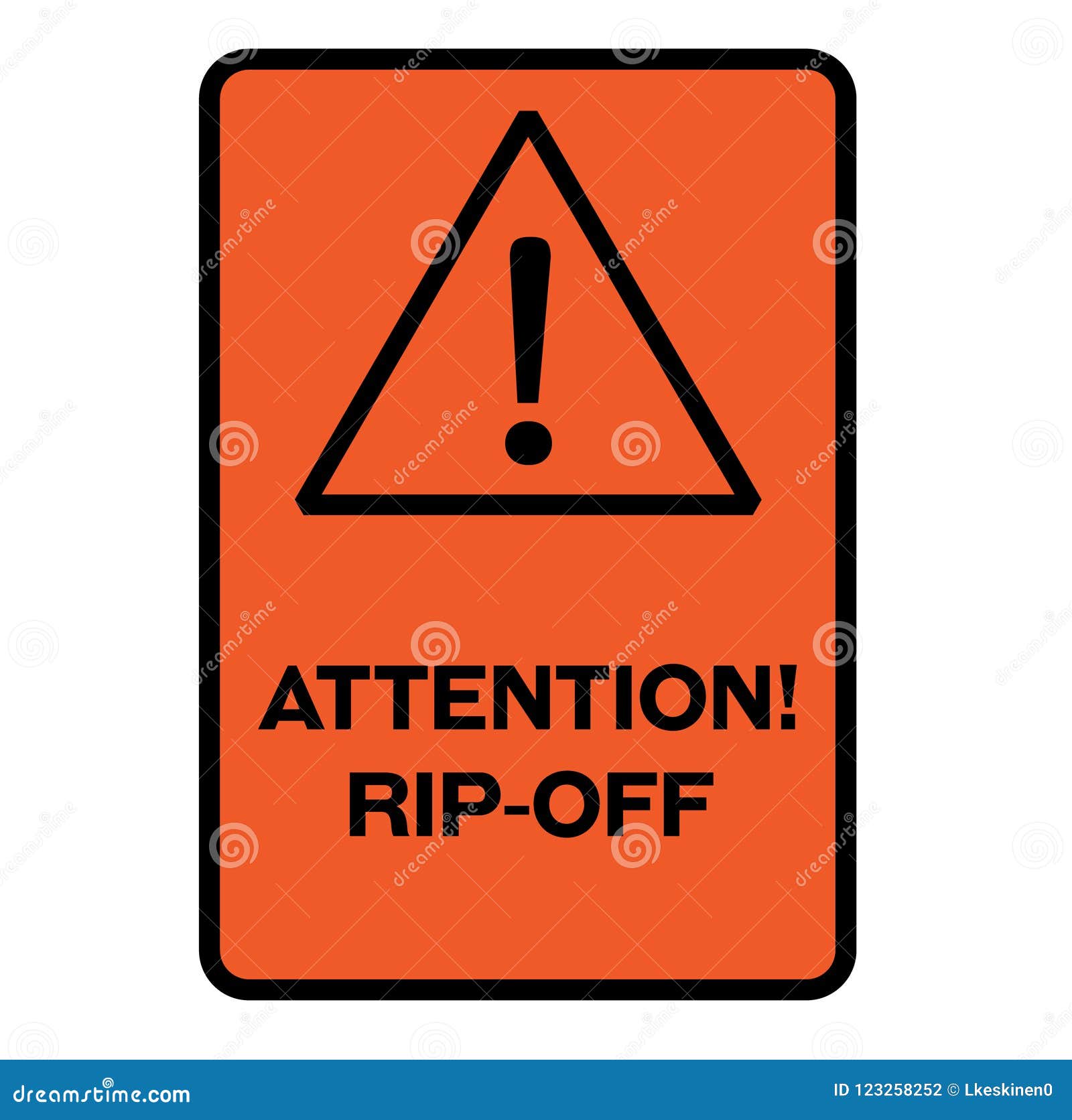 Attention Rip Off Warning Sign Stock Vector - Illustration of joke ...
