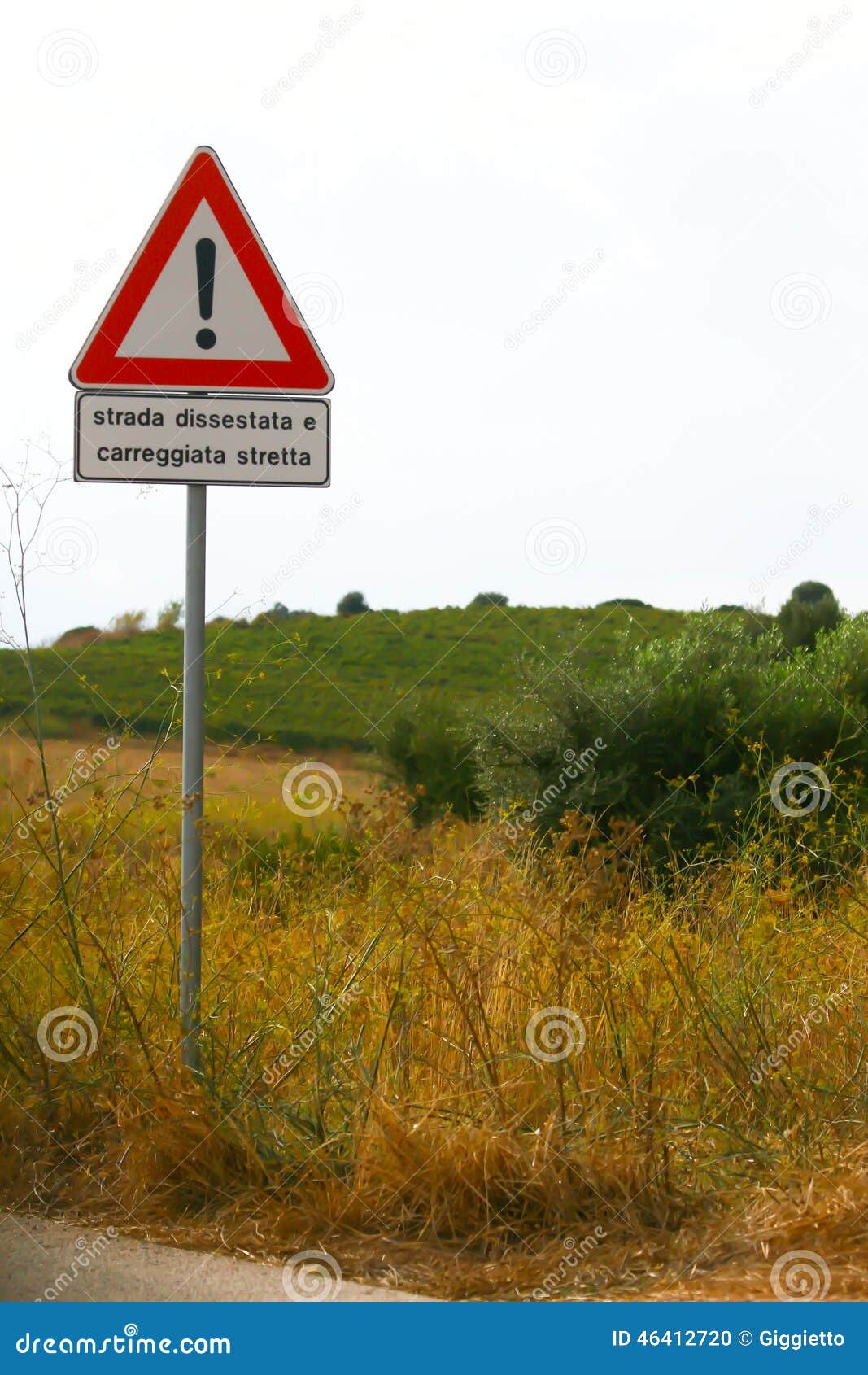 Attention - Rough Road . Narrow Track Stock Photo - Image of simbol ...