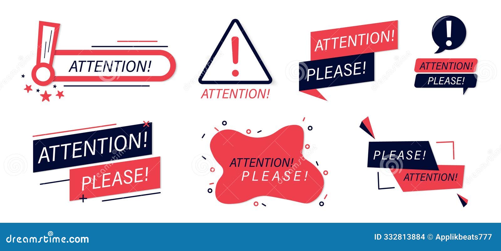 Attention Sign and Banner Collection. Please Attention Important ...