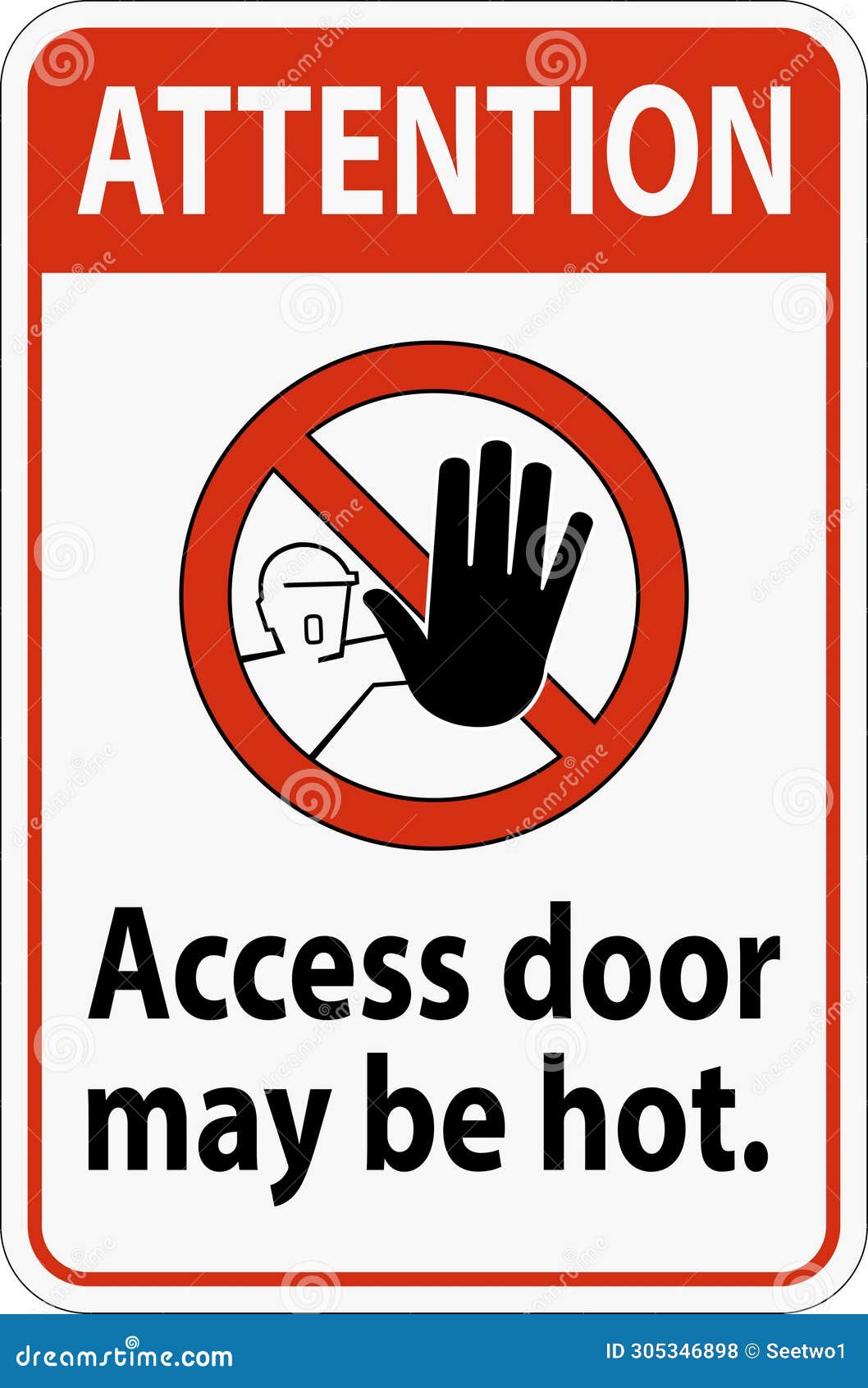 Attention Sign, Caution, Access Door May Be Hot Stock Vector ...