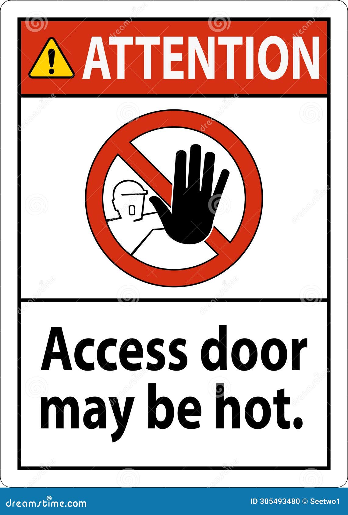 Attention Sign, Caution, Access Door May Be Hot Stock Vector ...