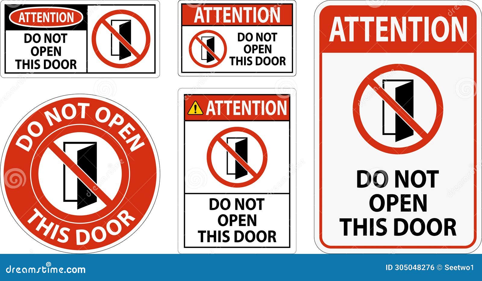 Attention Sign, Do Not Open this Door Stock Vector - Illustration of ...