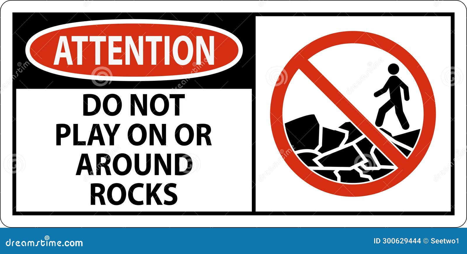 Attention Sign Do Not Play on or Around Rocks Stock Vector ...