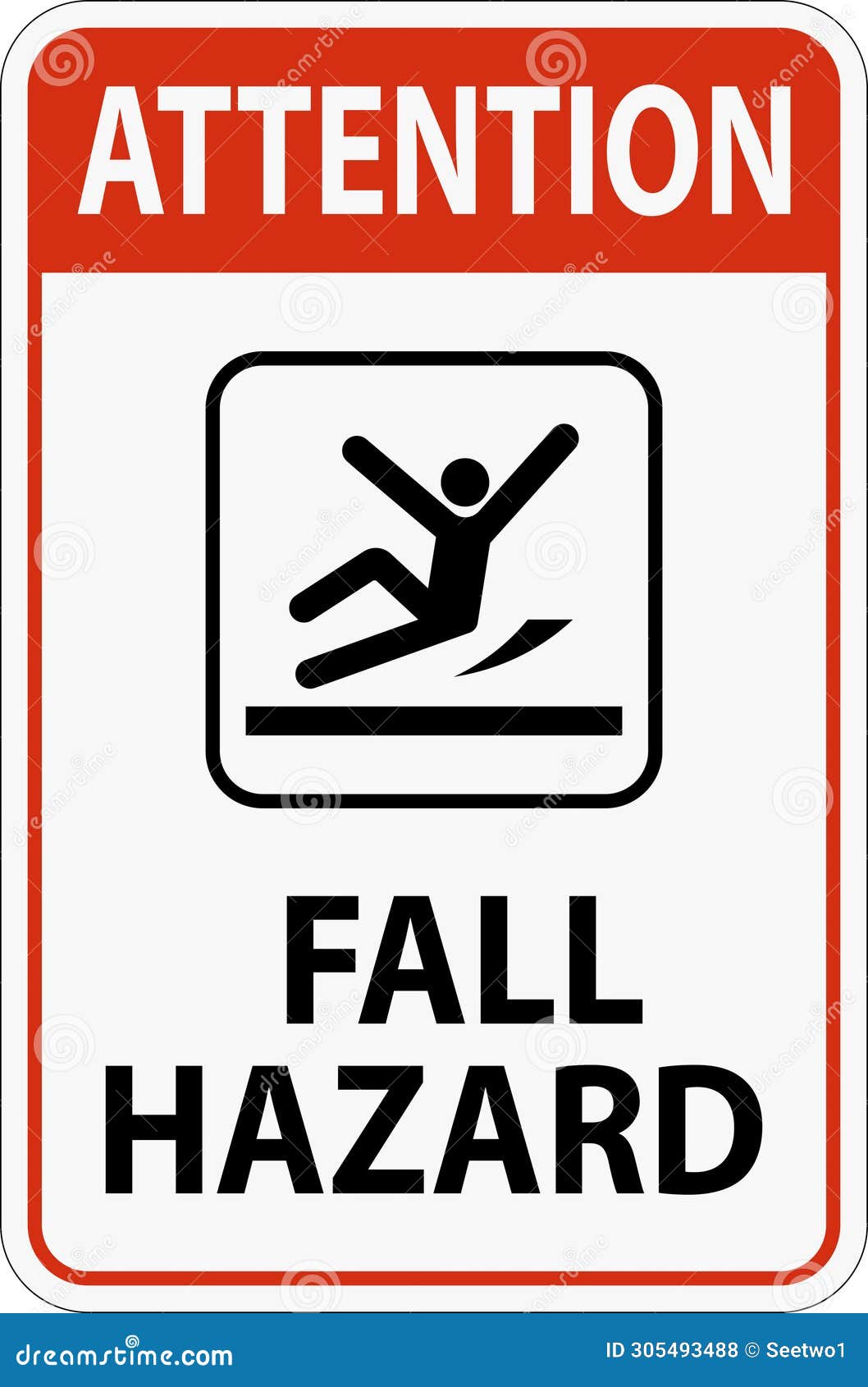 Attention Sign, Fall Hazard Stock Vector - Illustration of attention ...