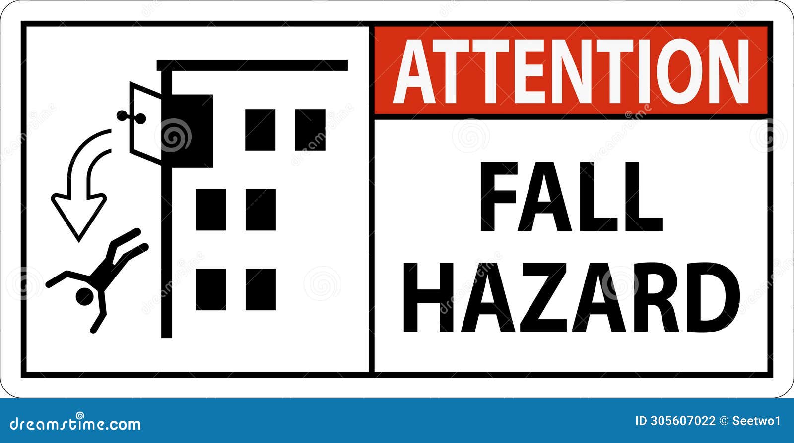 Attention Sign, Fall Hazard Stock Vector - Illustration of safety ...