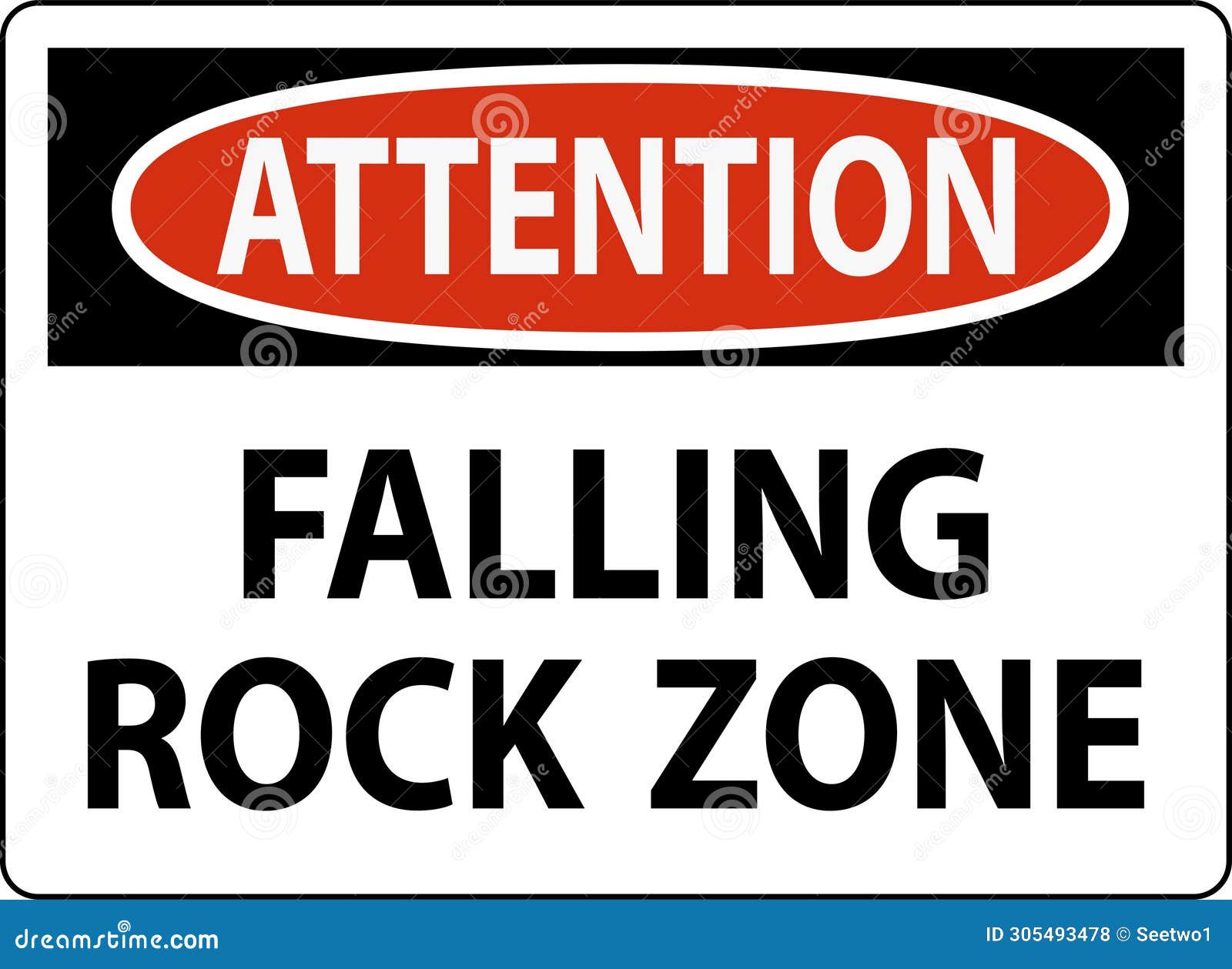 Attention Sign, Falling Rock Zone Stock Vector - Illustration of ...