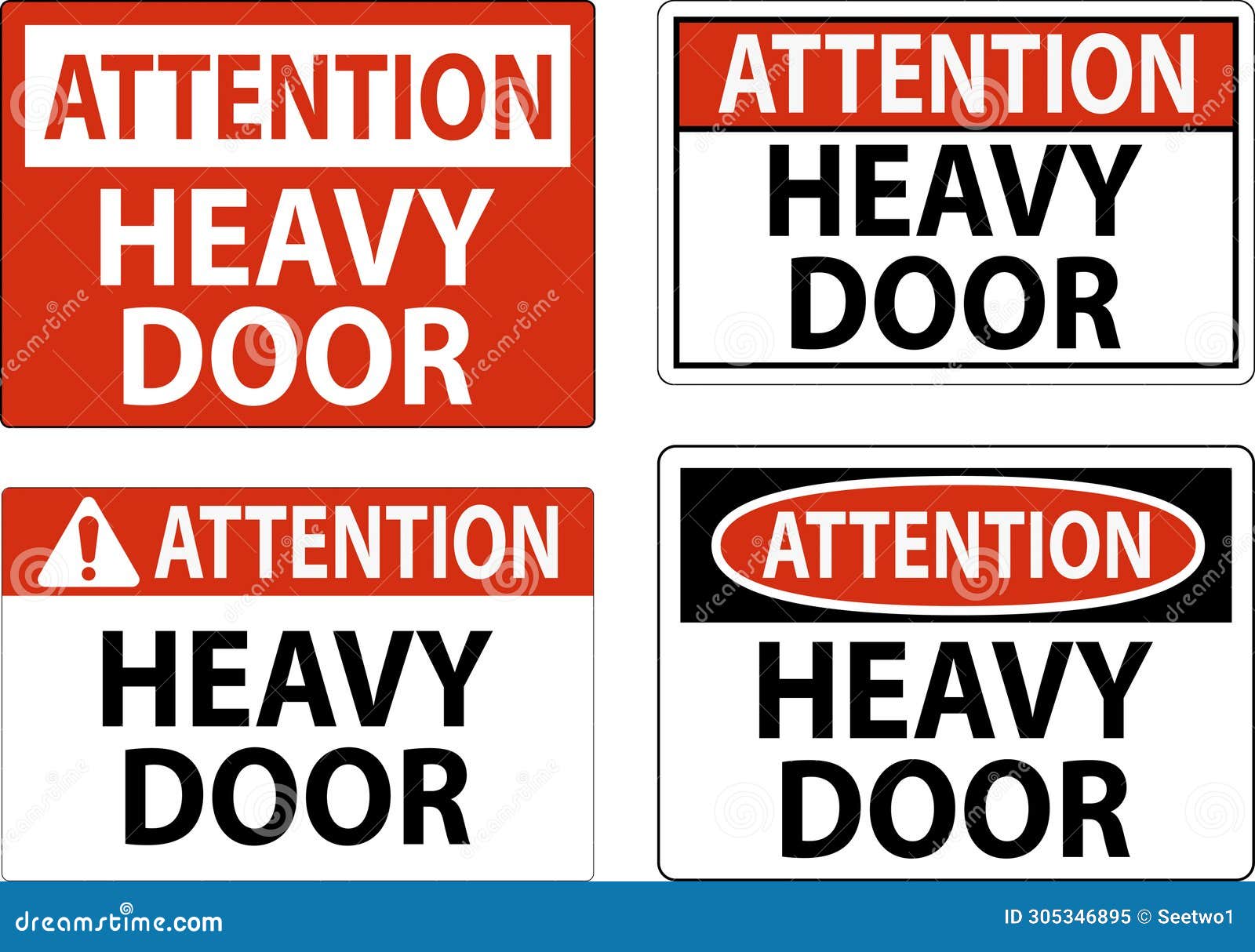 Attention Sign, Heavy Door stock vector. Illustration of business ...