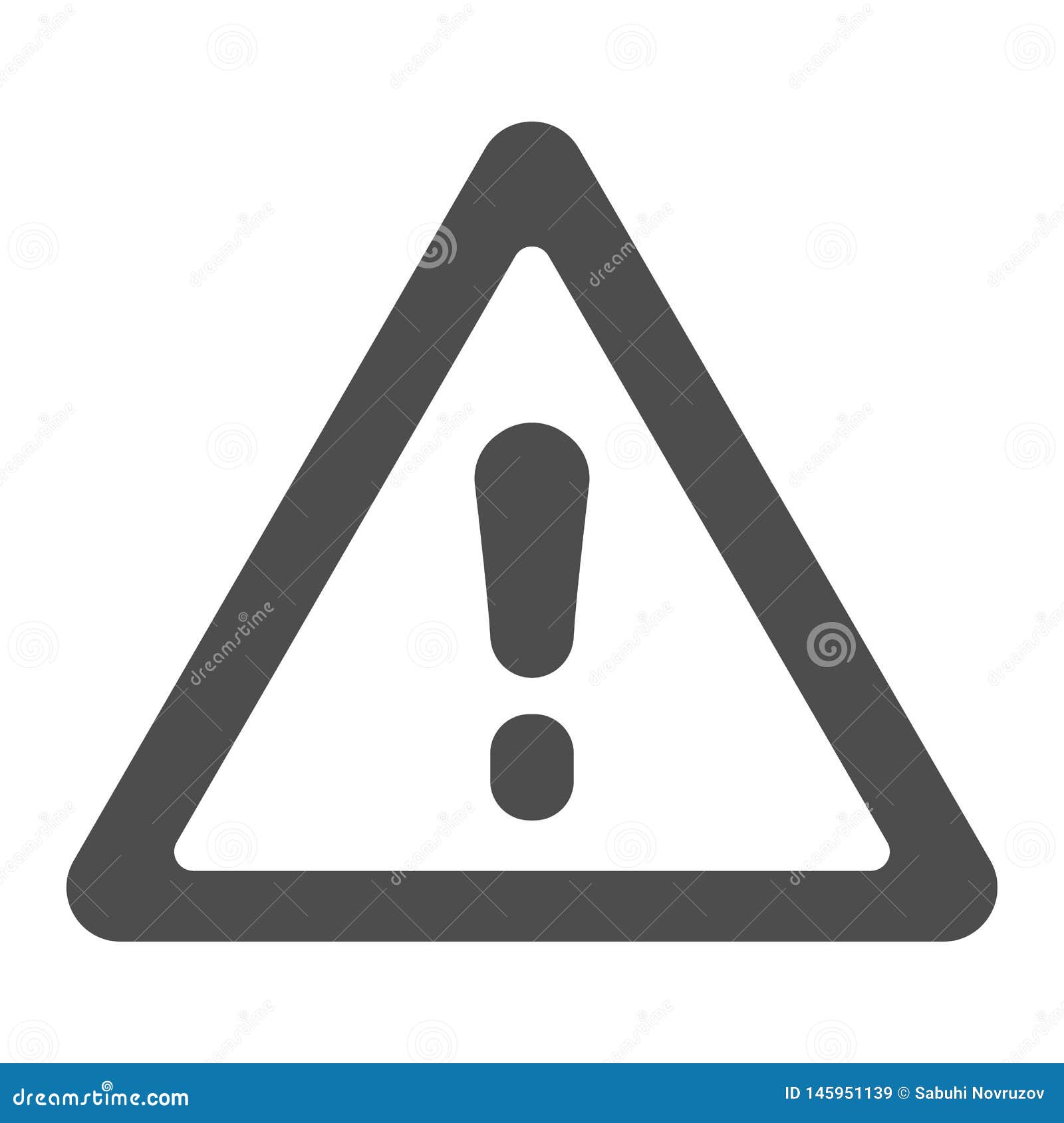 Attention Sign Solid Icon. Warning Sign Vector Illustration Isolated on ...