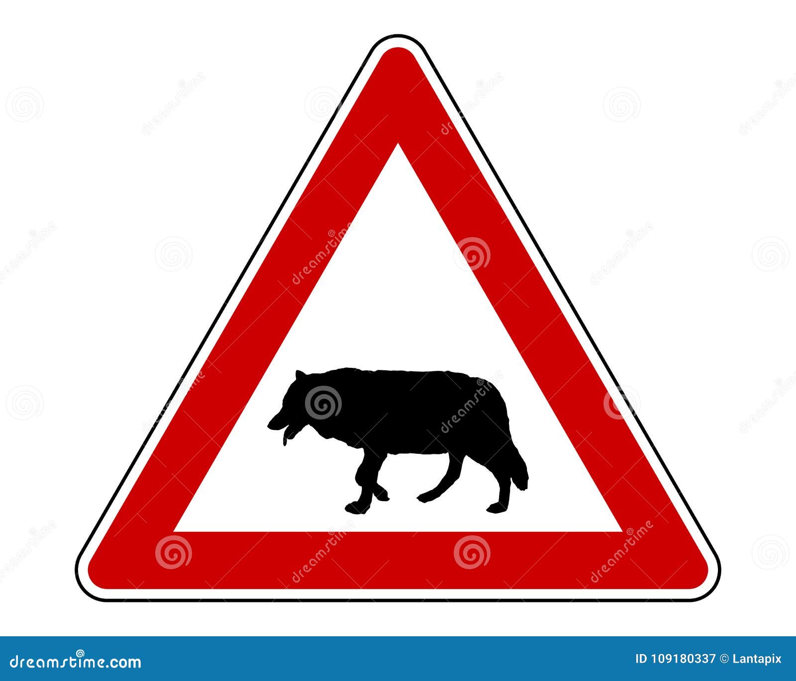 Attention Sign Wolf on White Stock Vector - Illustration of sign ...