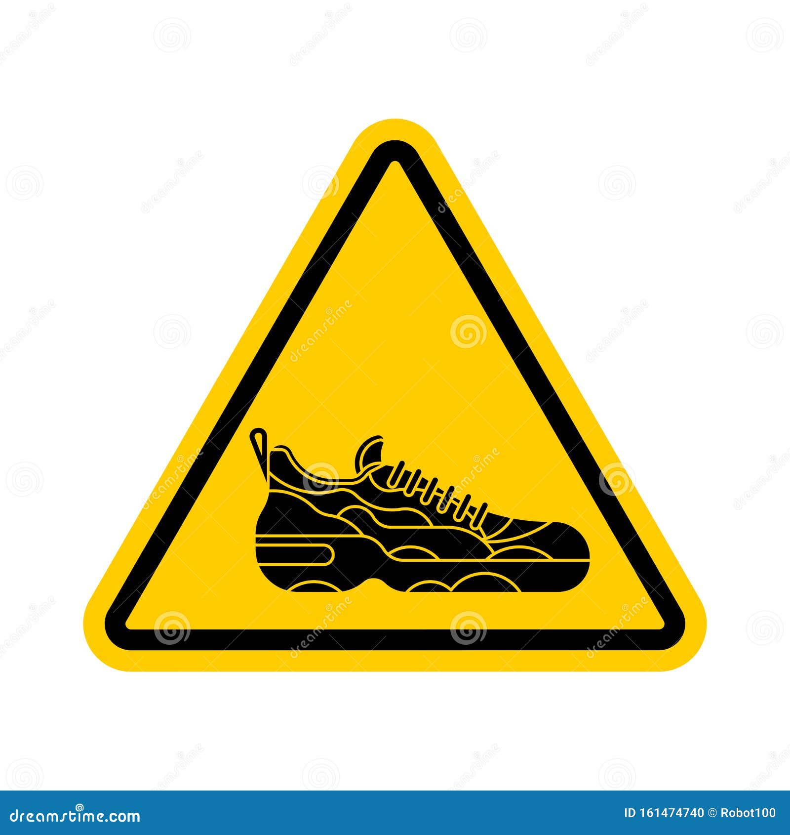 Attention Sneaker. Caution Sneakers Stock Vector - Illustration of ...