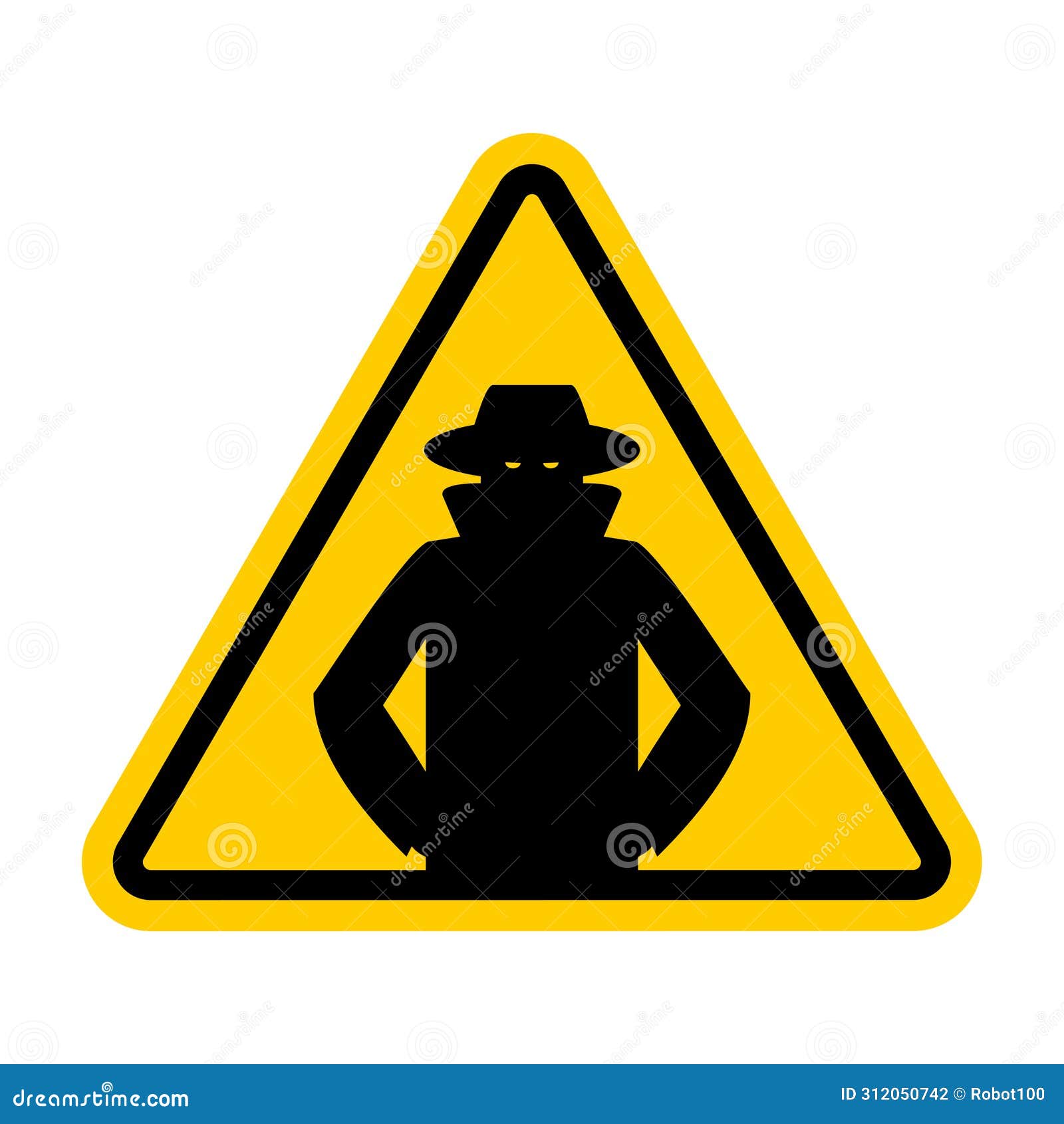 Attention Spy. Caution Secret Agent! Triangular Road Sign Stock Vector ...