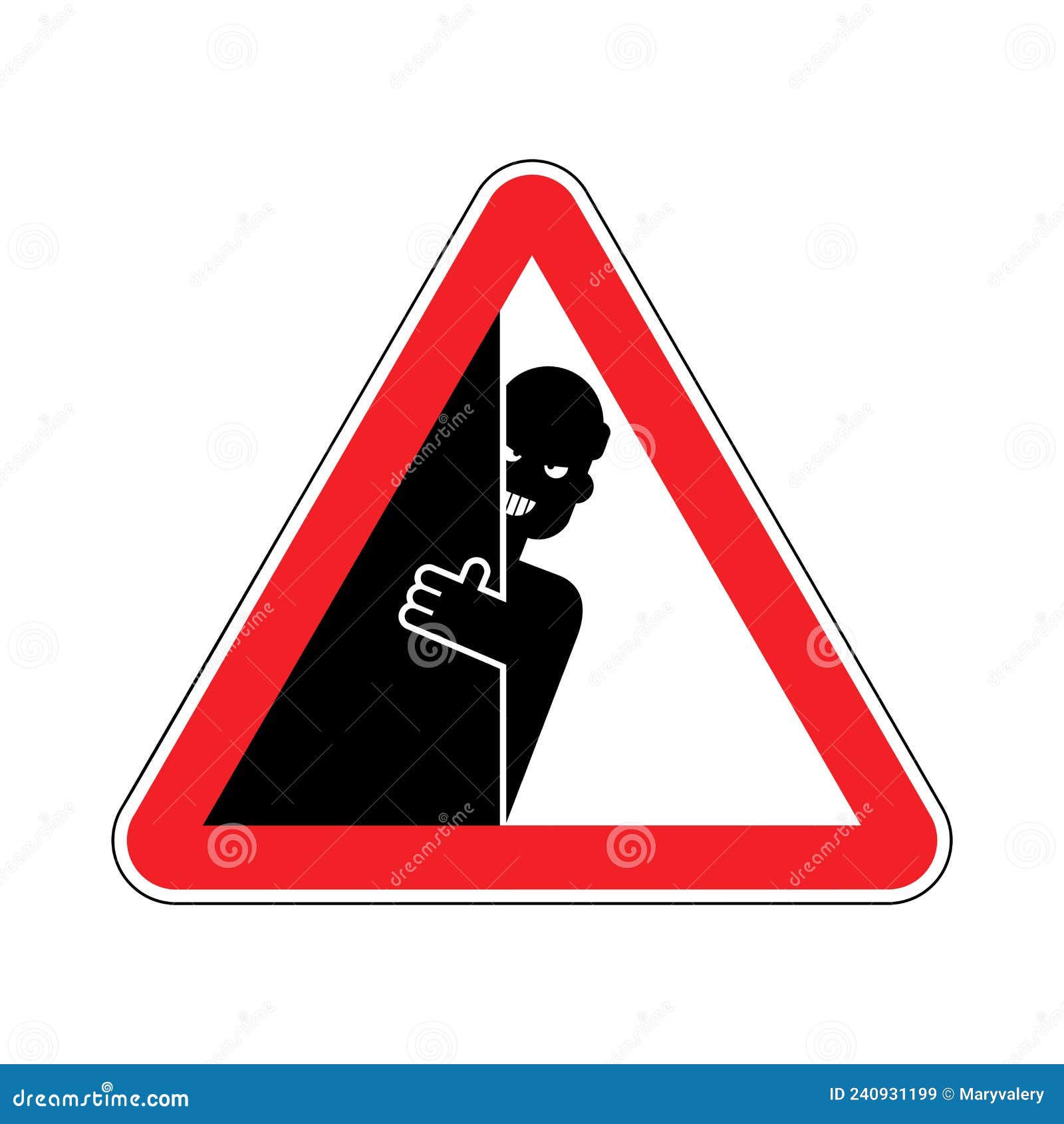 Attention Stalking. Warning Red Road Sign Stock Vector - Illustration ...