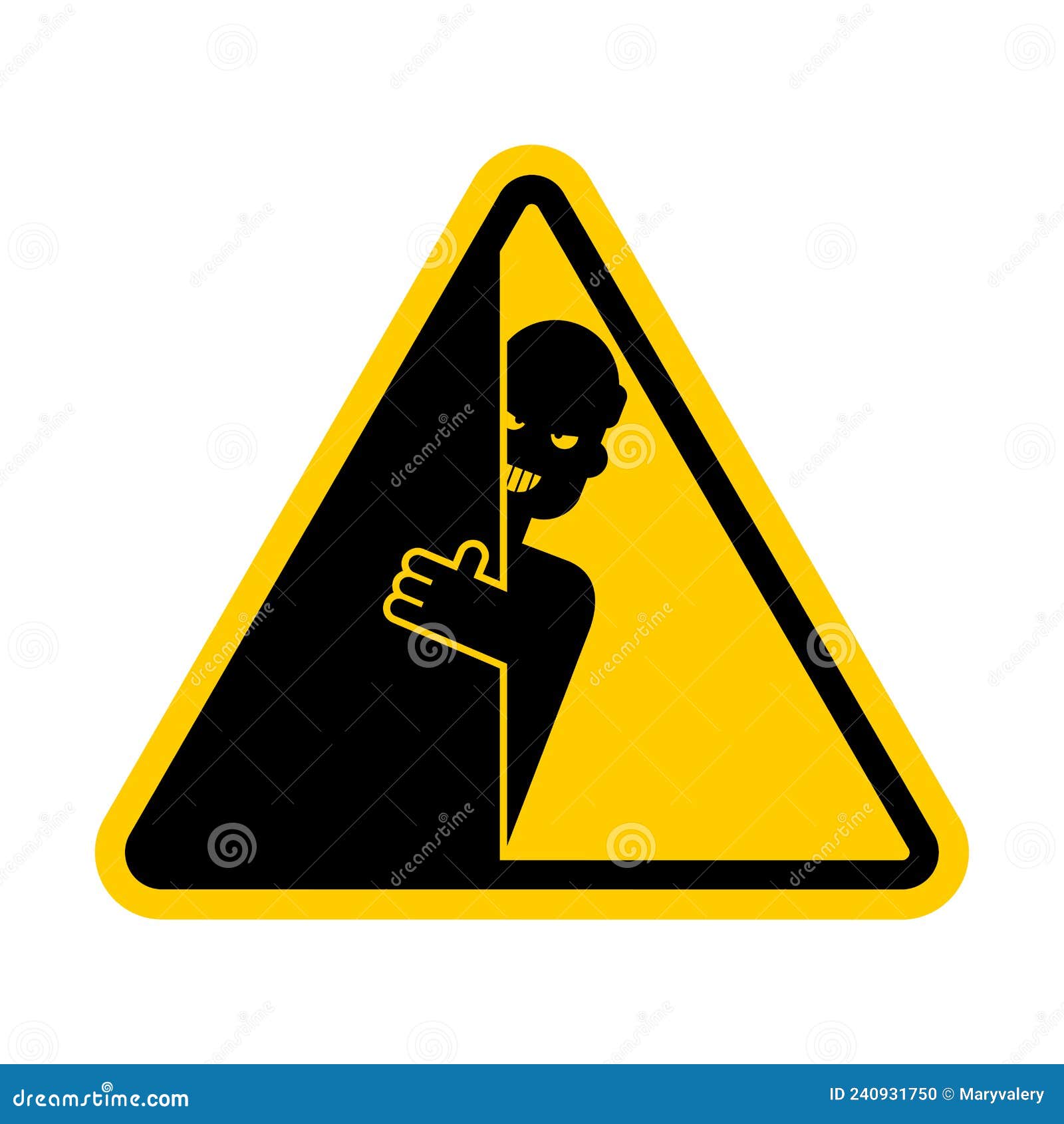 Attention Stalking. Warning Yellow Road Sign Stock Vector ...
