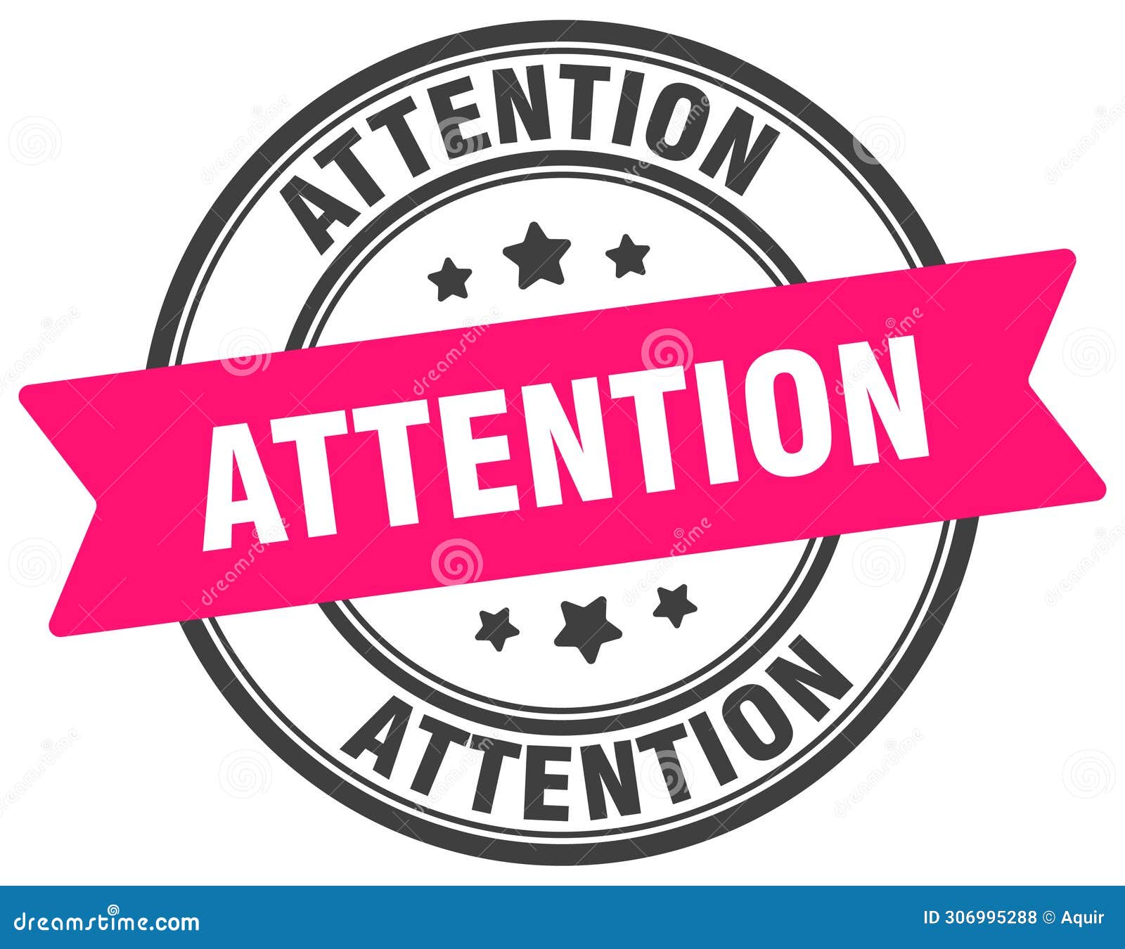 Attention Stamp. Attention Label On Transparent Background. Round Sign ...