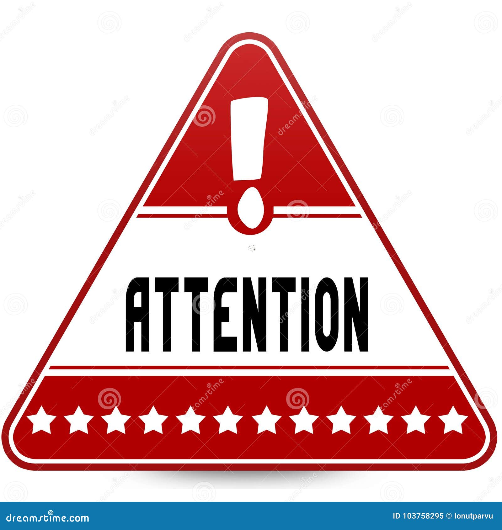 ATTENTION Sur Le Panneau Routier Rouge De Triangle Illustration Stock ...