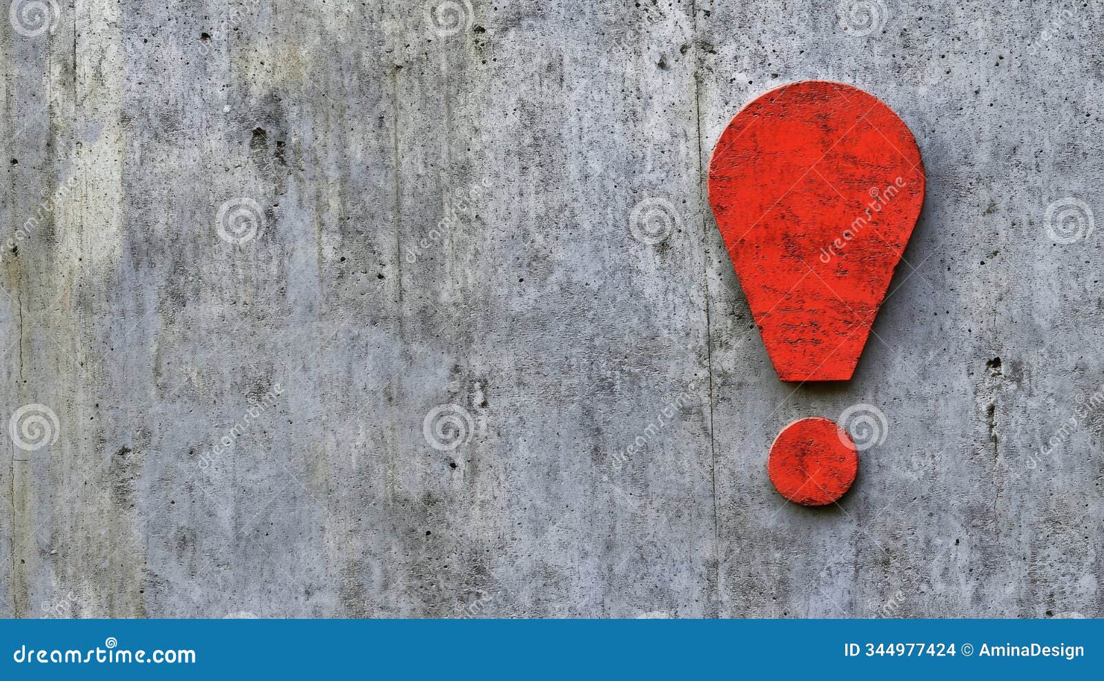 Attention Symbol a Red Exclamation Mark Displayed on a Concrete Surface ...