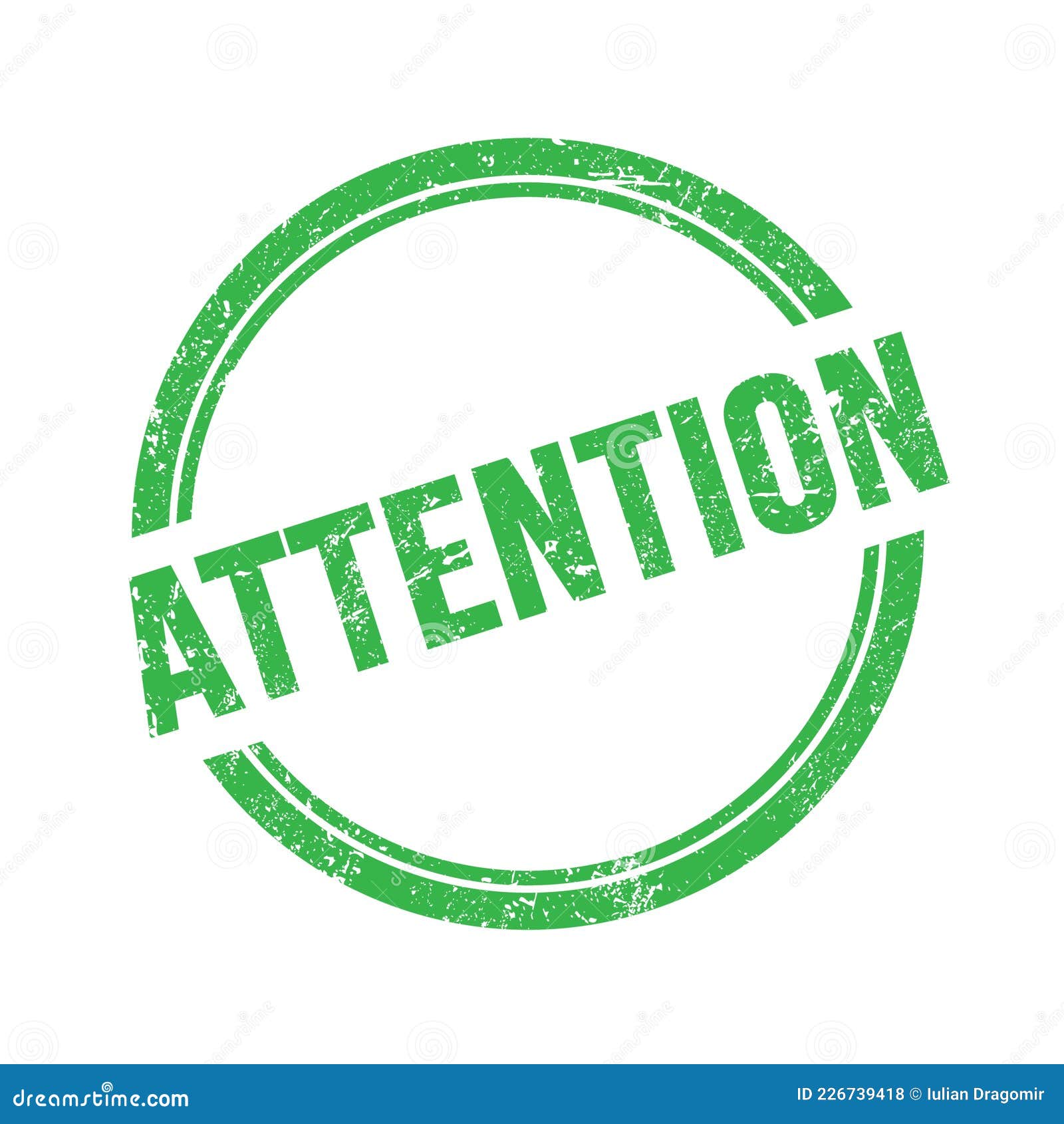 ATTENTION Text Written on Green Grungy Round Stamp Stock Illustration ... ATTENTION Text Written on Green Grungy Round Stamp Stock Illustration ...