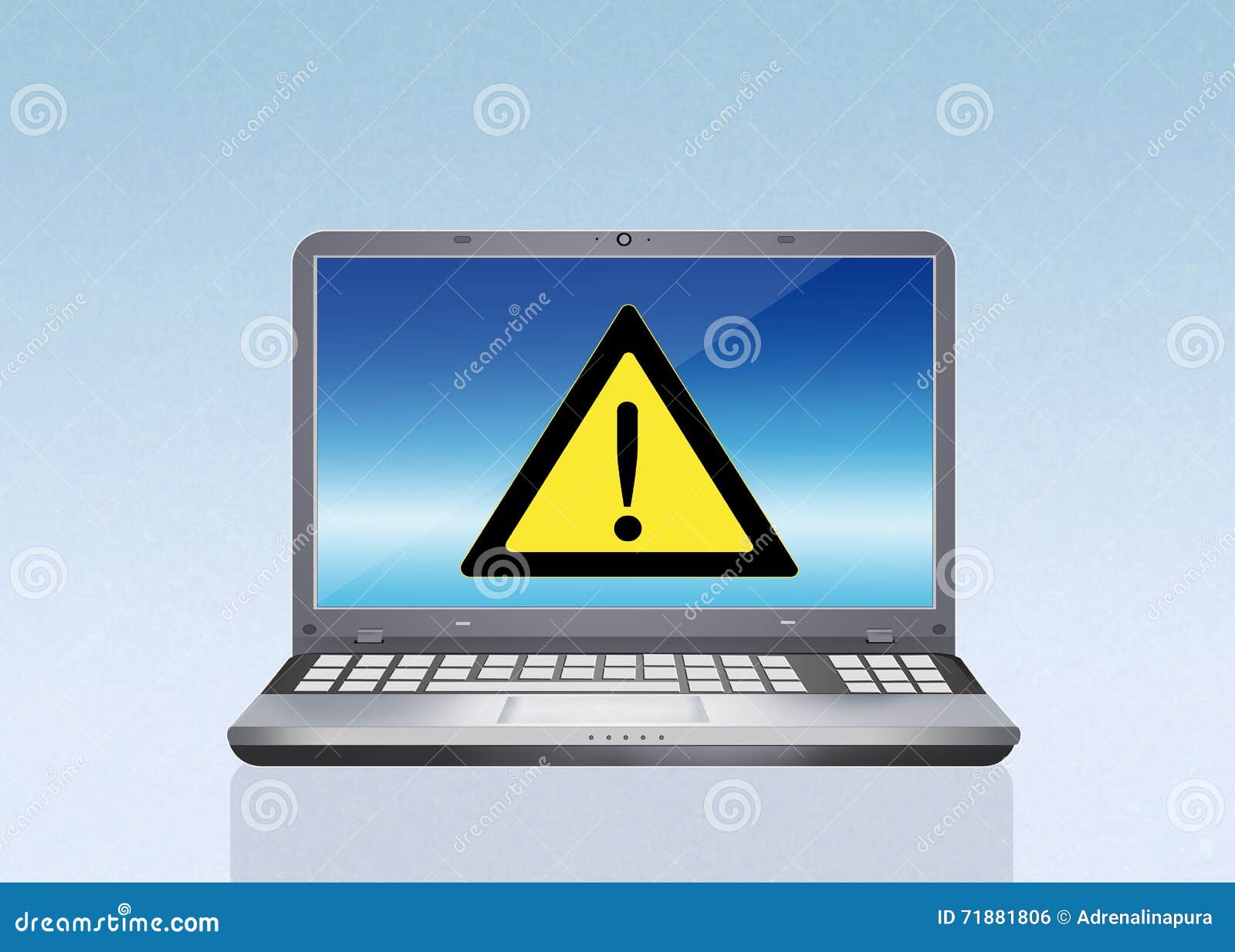 Attention To Virus on Computer Stock Illustration - Illustration of ...