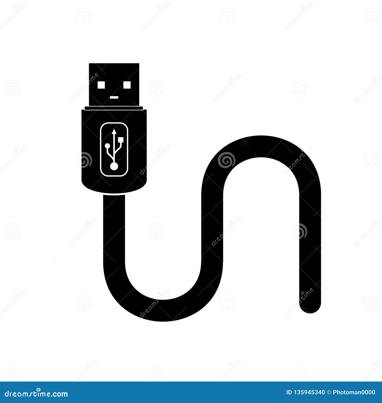 Attention Triangle Sticker Usb Connector Plug Stock Vector ...