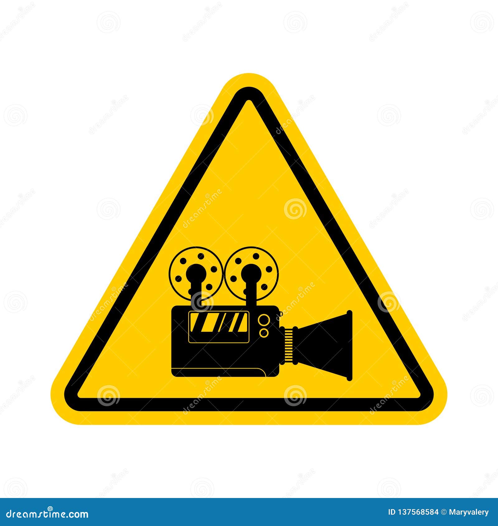 Attention Video Filming. Caution Video Fixing Stock Vector ...