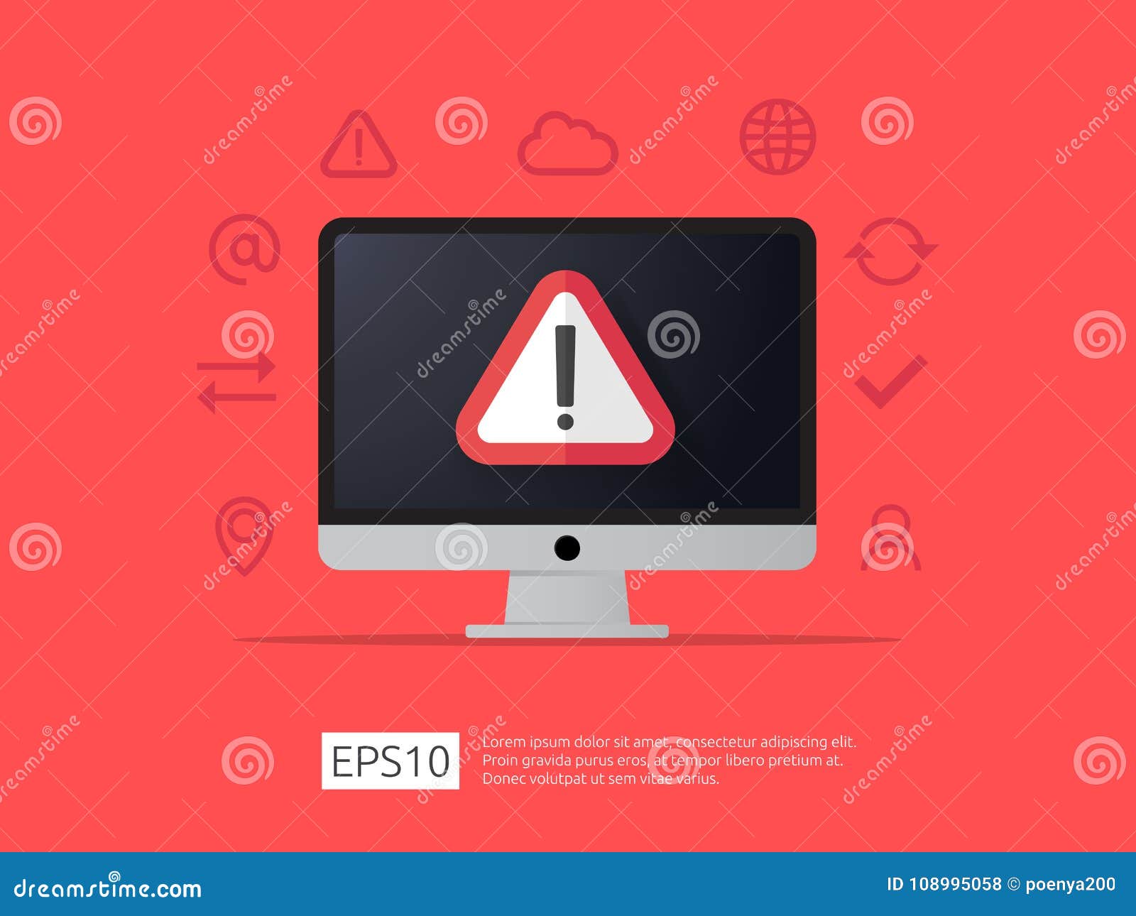 Attention Warning Alert Sign on Computer with Exclamation Mark S Stock ... Attention Warning Alert Sign on Computer with Exclamation Mark S Stock ...