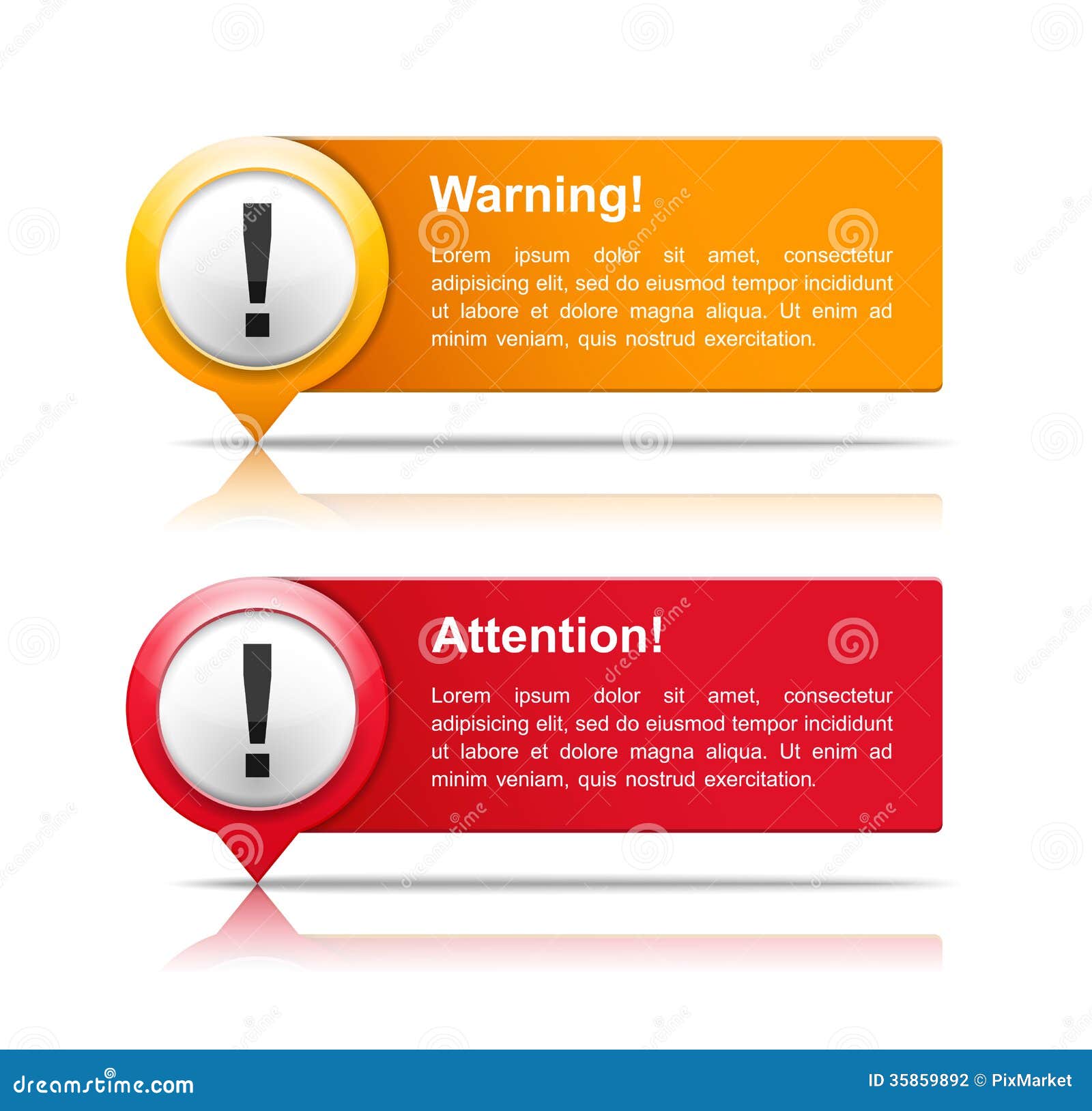 Attention and Warning Banners Stock Vector - Illustration of sign ...