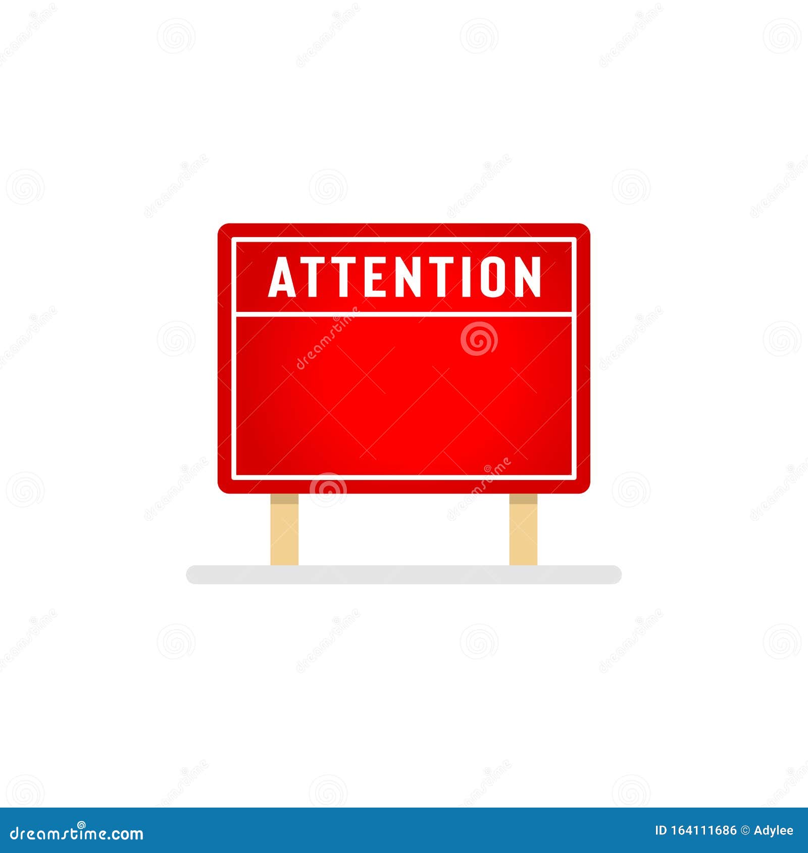 Attention Warning Board Vector Icon Symbol Isolated Stock Vector ...