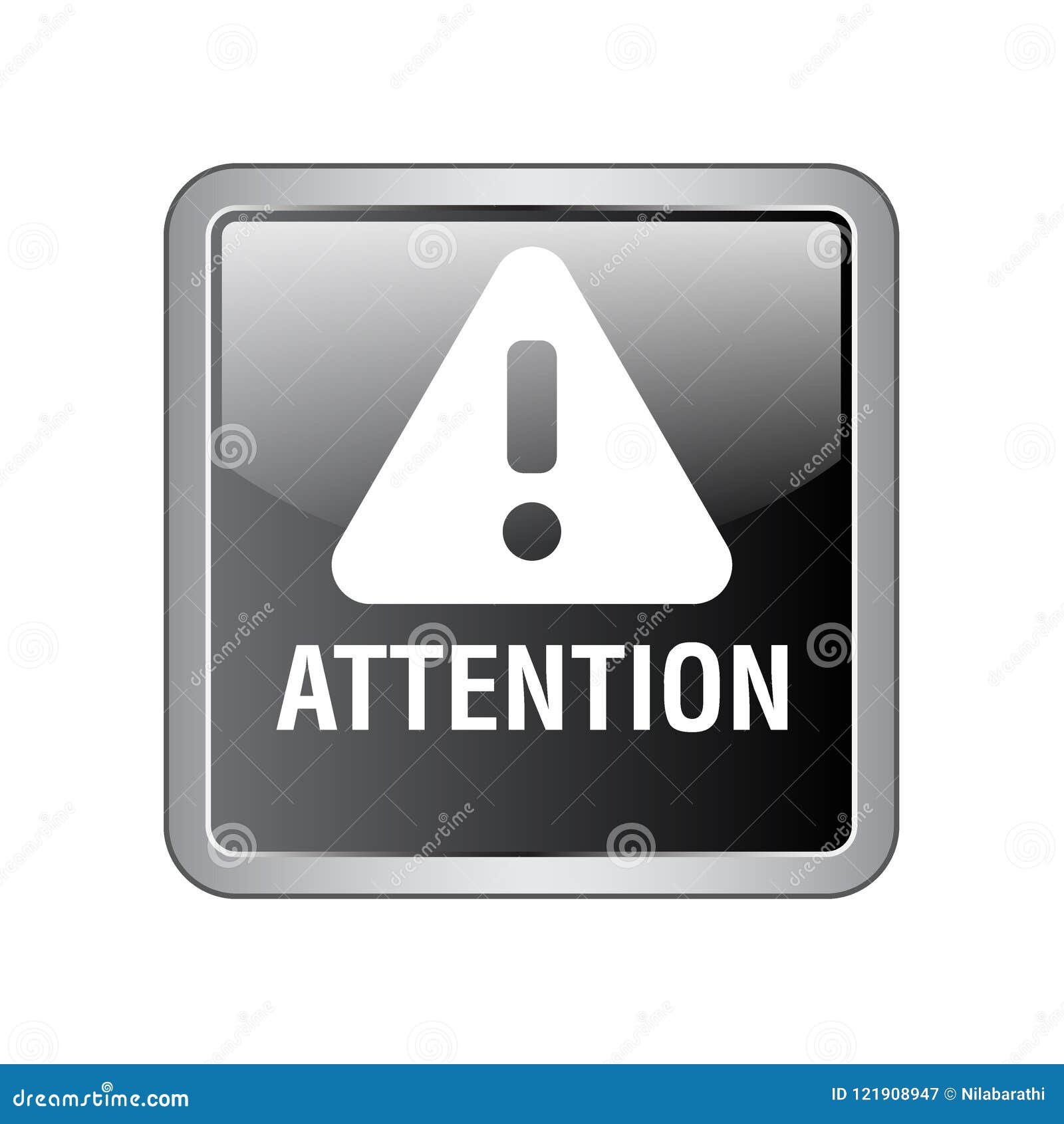Attention Caution Warning Button Stock Illustration - Illustration of ...