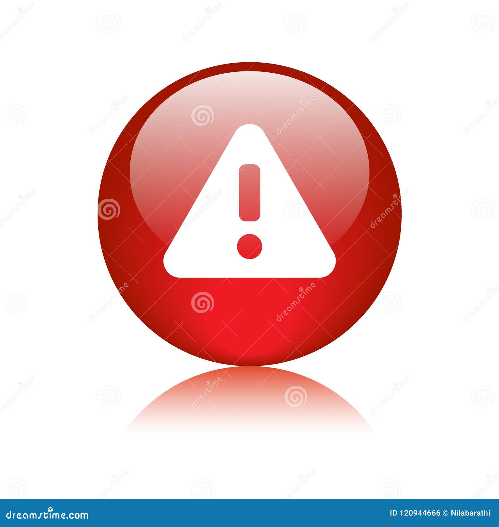Attention / Warning Icon Web Button Stock Vector - Illustration of ...