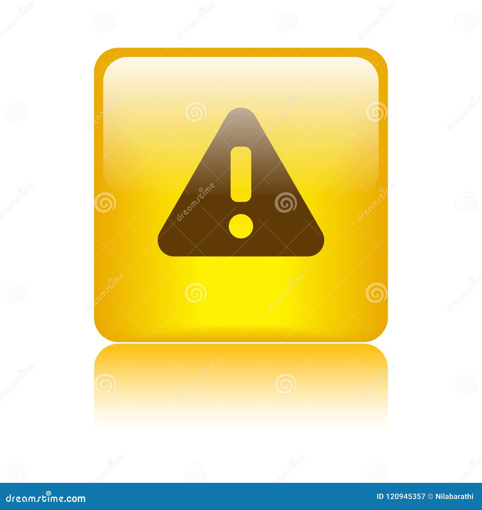 Attention / Warning Icon Web Button Stock Vector - Illustration of ...