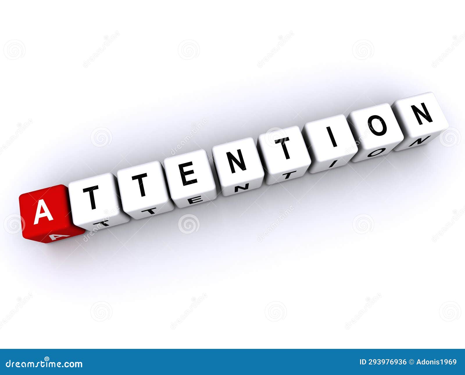 Attention Word Block on White Stock Illustration - Illustration of ...