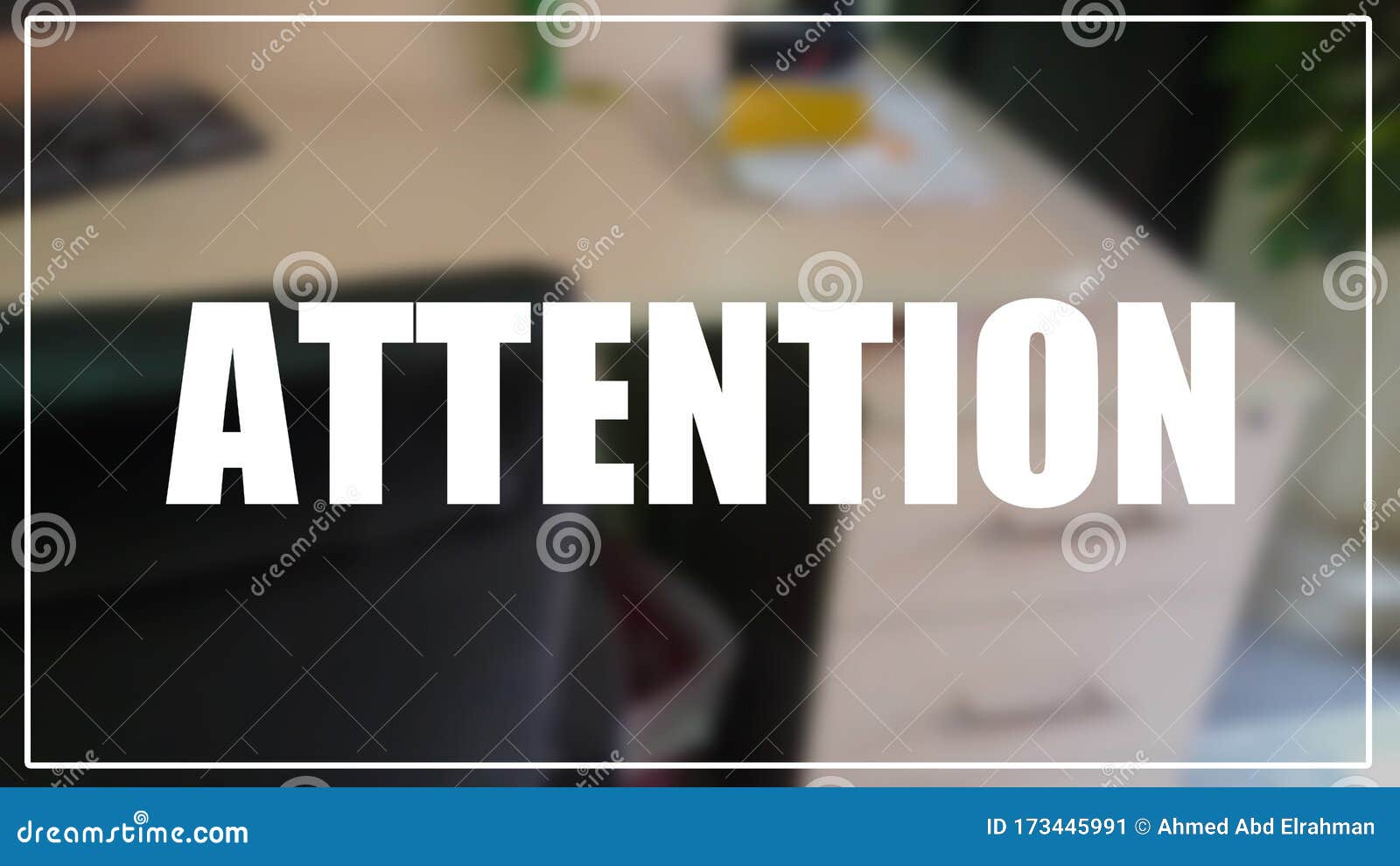 Attention Word with Blurring Business Background Stock Image - Image of ...
