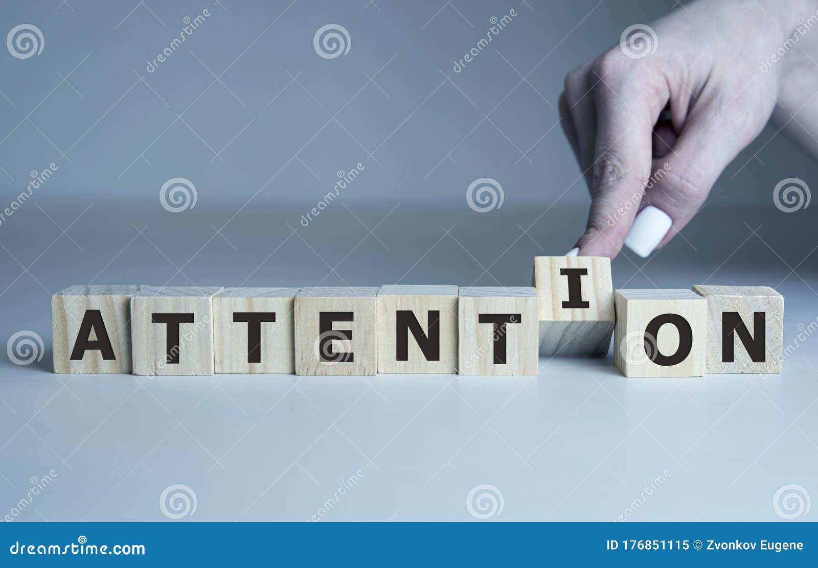 ATTENTION Word Made with Building Blocks, Business Concept Stock Image ...
