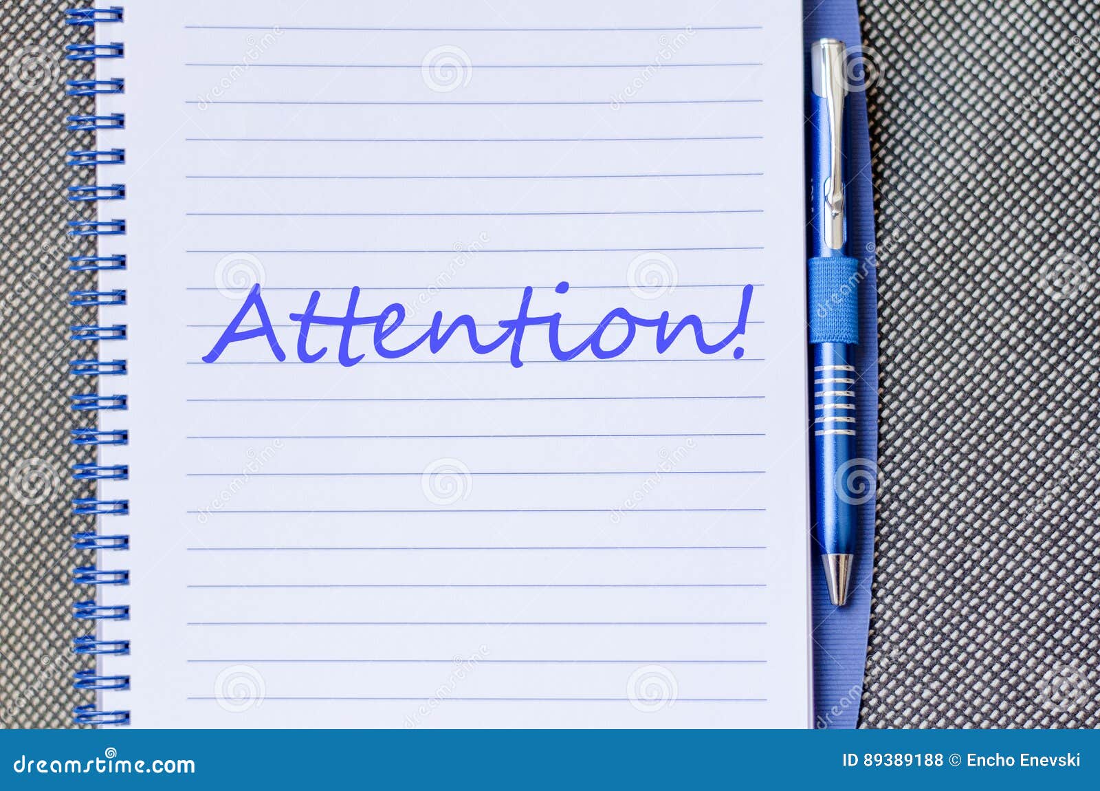 Attention Write on Notebook Stock Illustration - Illustration of ...