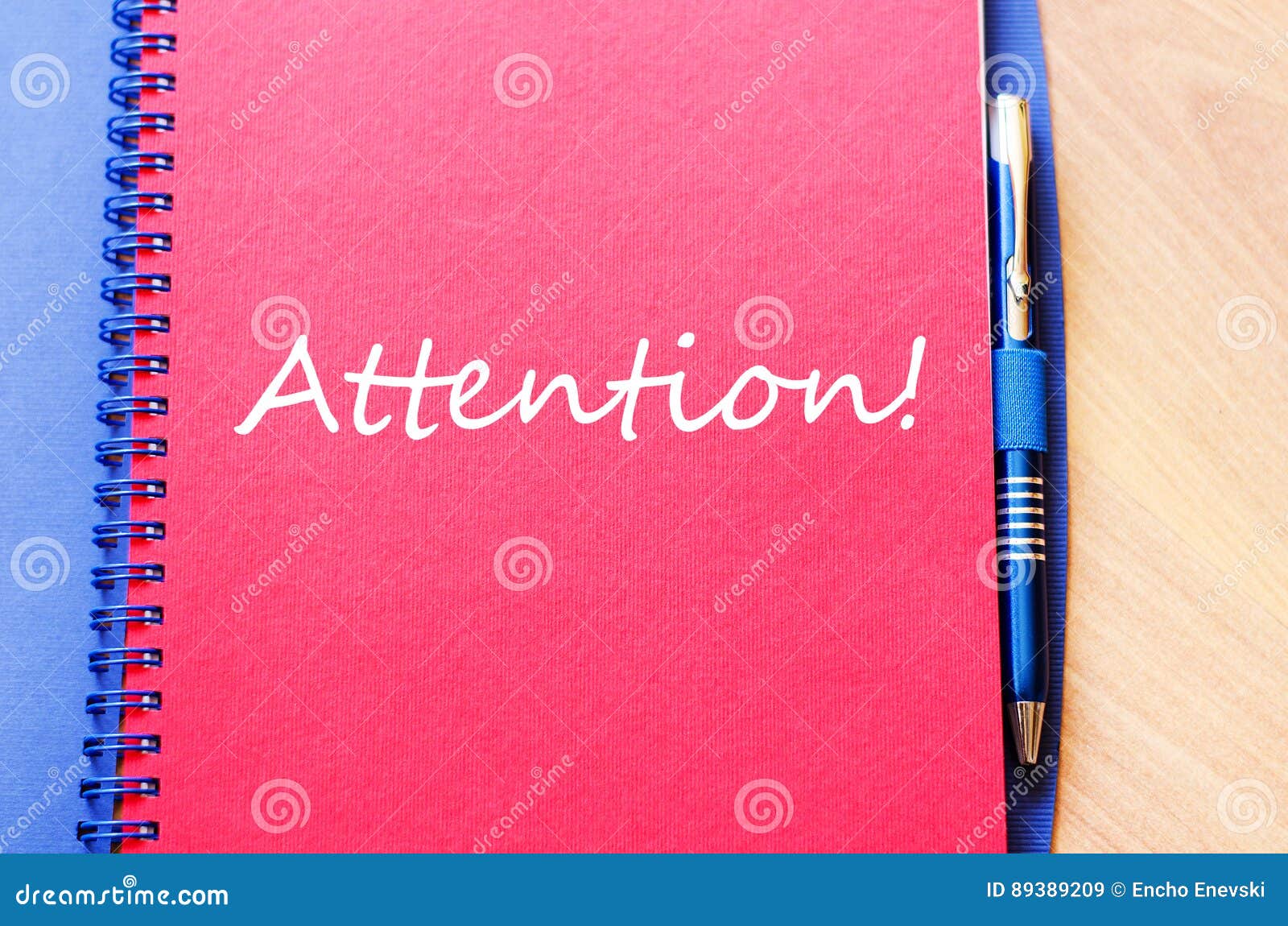 Attention Write on Notebook Stock Illustration - Illustration of advice ...