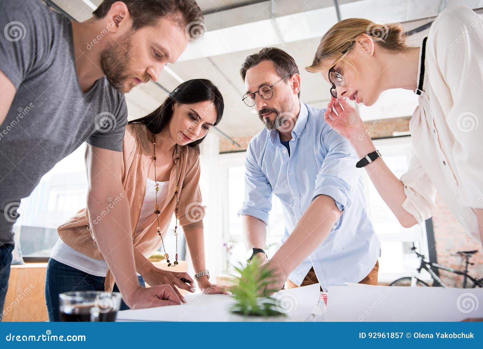 Attentive Busy Team Working on Project Stock Image - Image of look ...