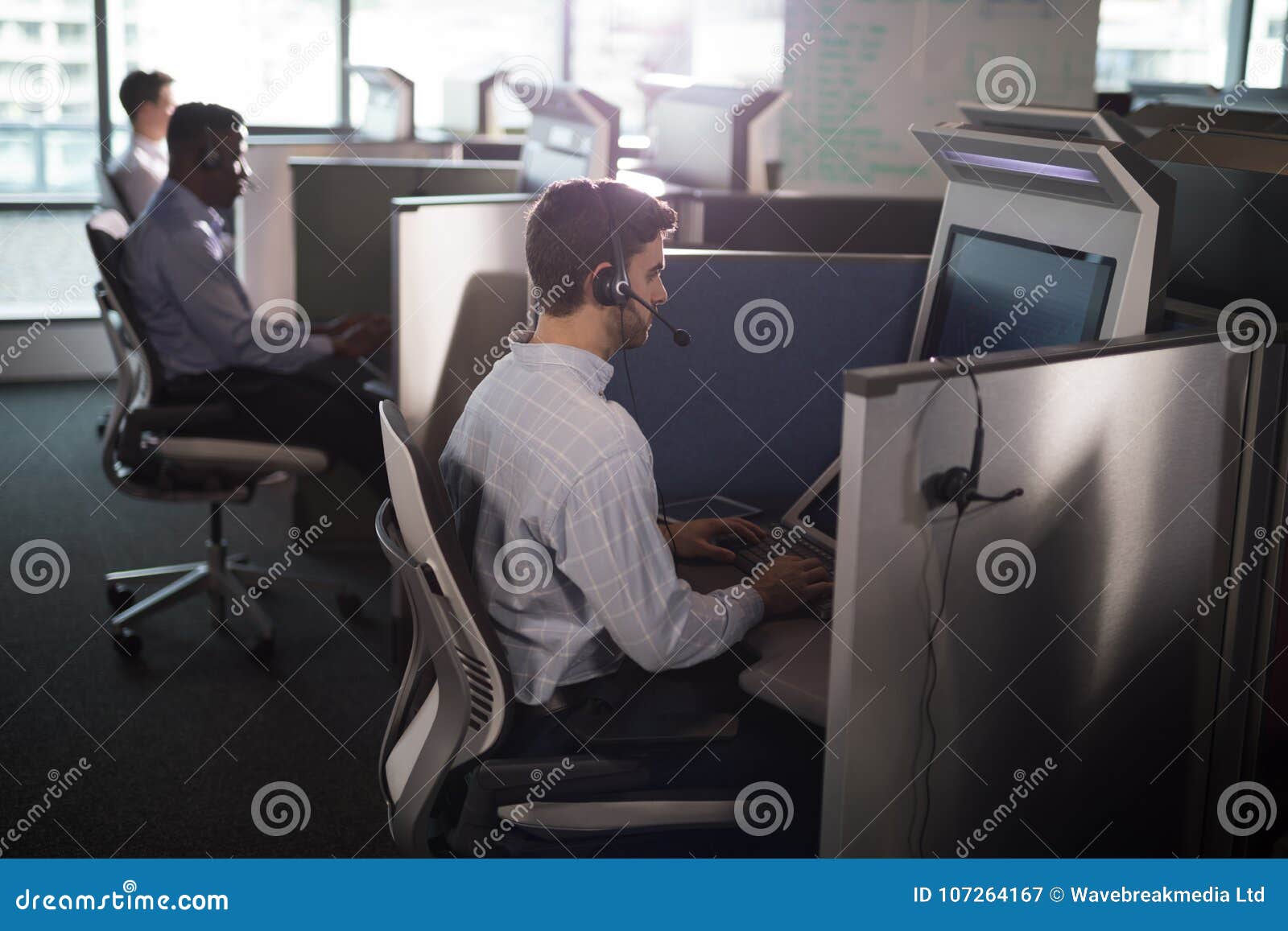 Customer Service Executives Working at Office Stock Image - Image of ...