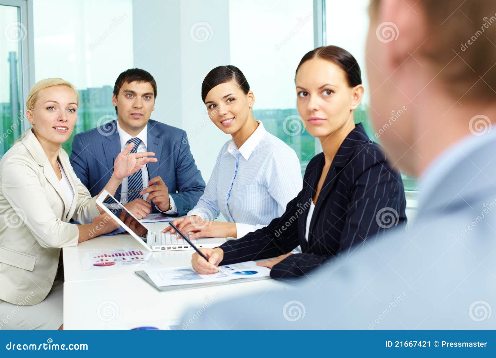 Attentive employees stock image. Image of partner, document - 21667421