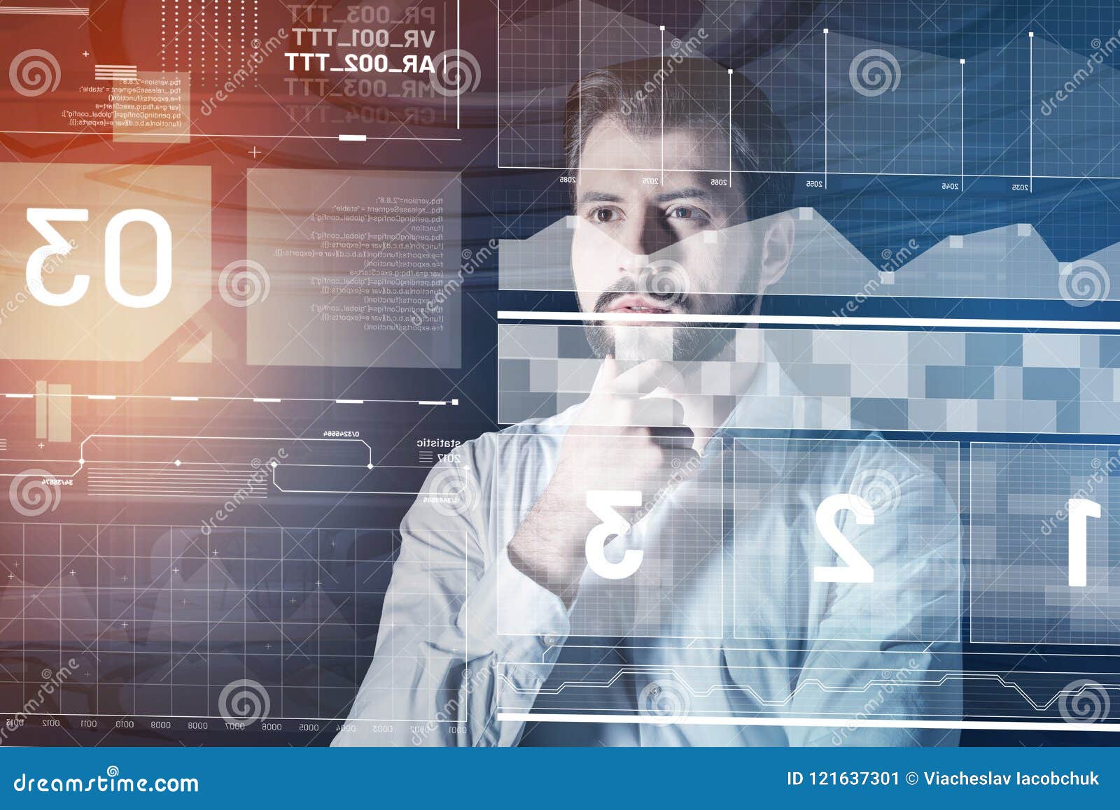 Attentive Information Security Analyst Looking Thoughtful while Working ...