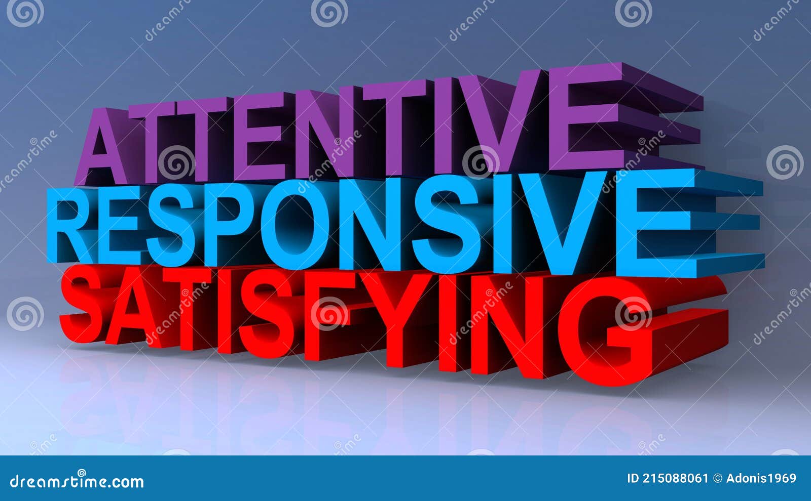 Attentive Responsive Satisfying on Blue Stock Illustration ...