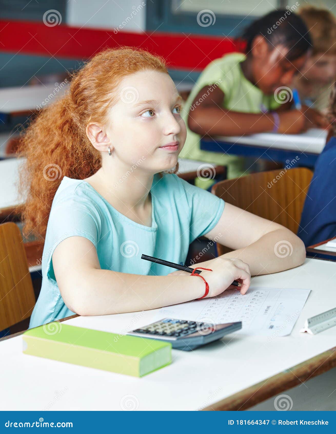 Attentive Student in Primary School Stock Image - Image of students ...