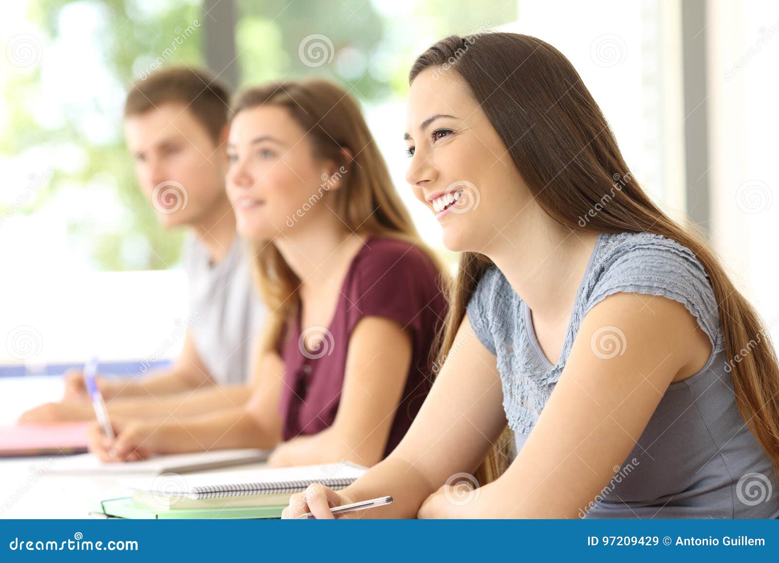 Attentive Students Listening in a Classroom Stock Image - Image of ...
