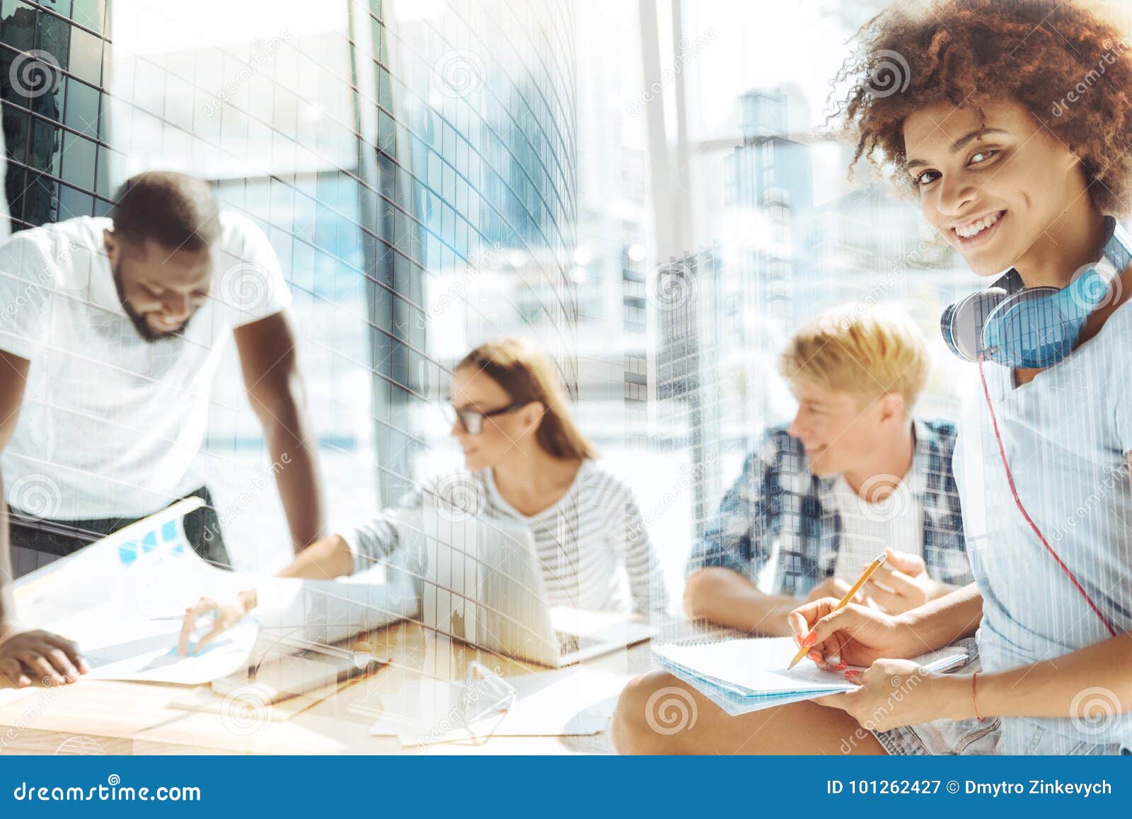Attentive Students Working on New Project Stock Image - Image of ...