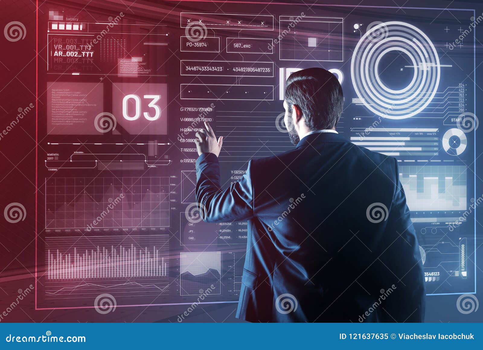 Skilled Technician Touching the Screen and Thinking about the Problem ...