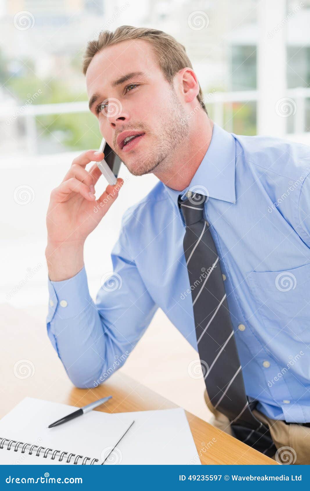 Attentively Businessman Speaking on the Phone Stock Image - Image of ...