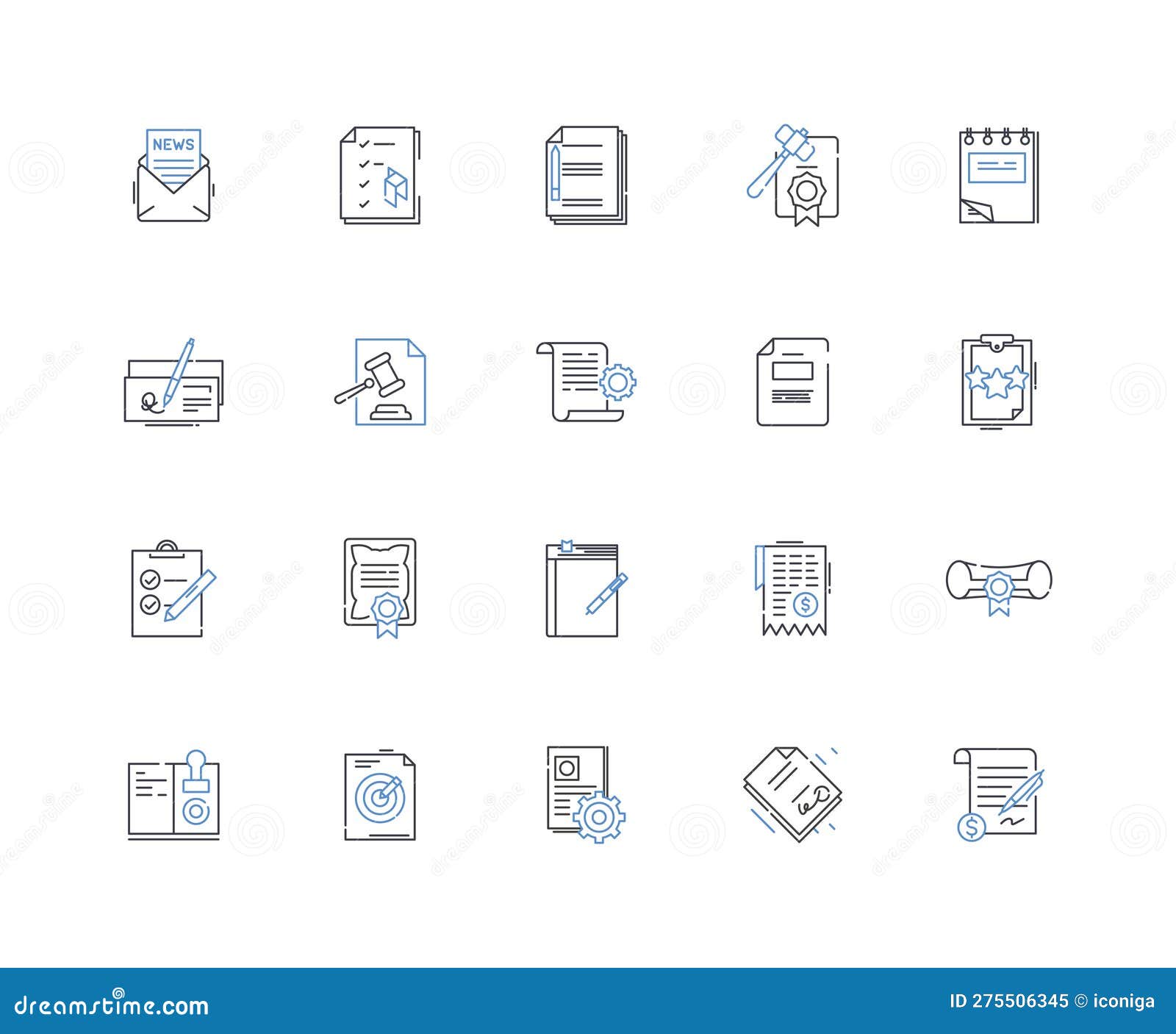 Attestation Line Icons Collection. Authentication, Verification ... Attestation Line Icons Collection. Authentication, Verification ...