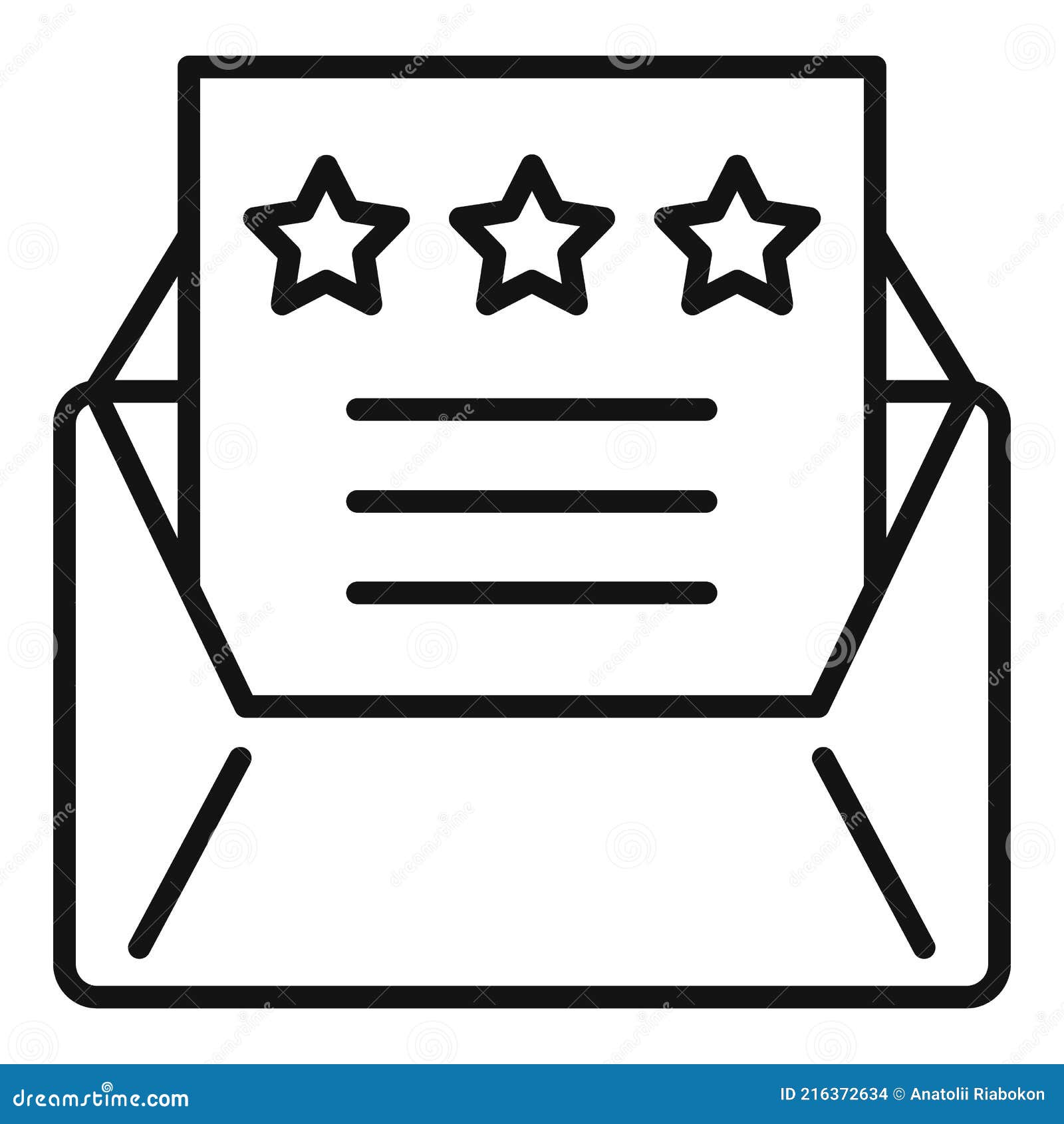 Attestation Mail Icon, Outline Style Stock Vector - Illustration of ...