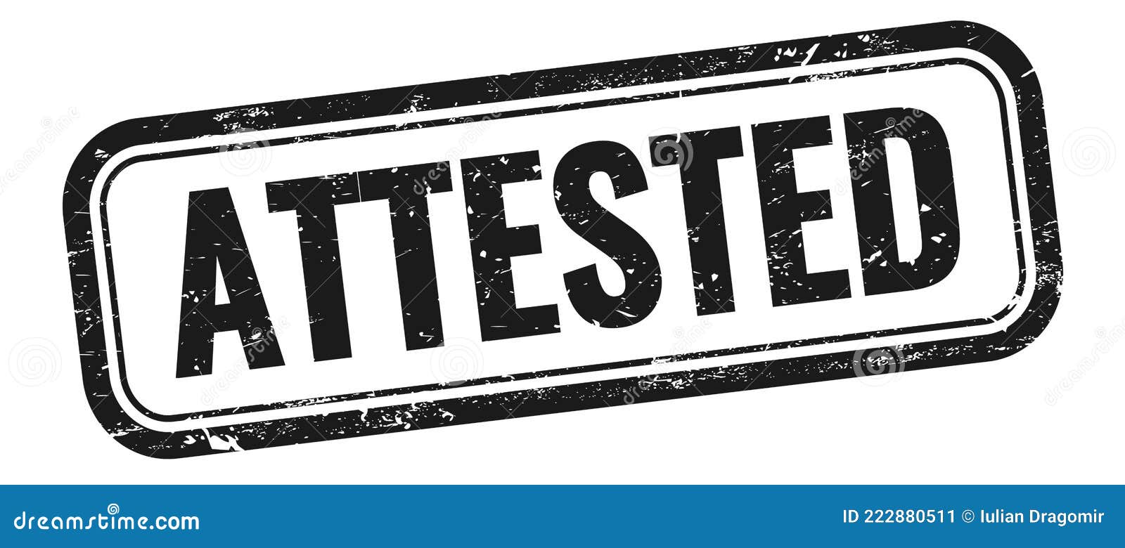 ATTESTED Text On Black Grungy Vintage Stamp Royalty-Free Stock ...